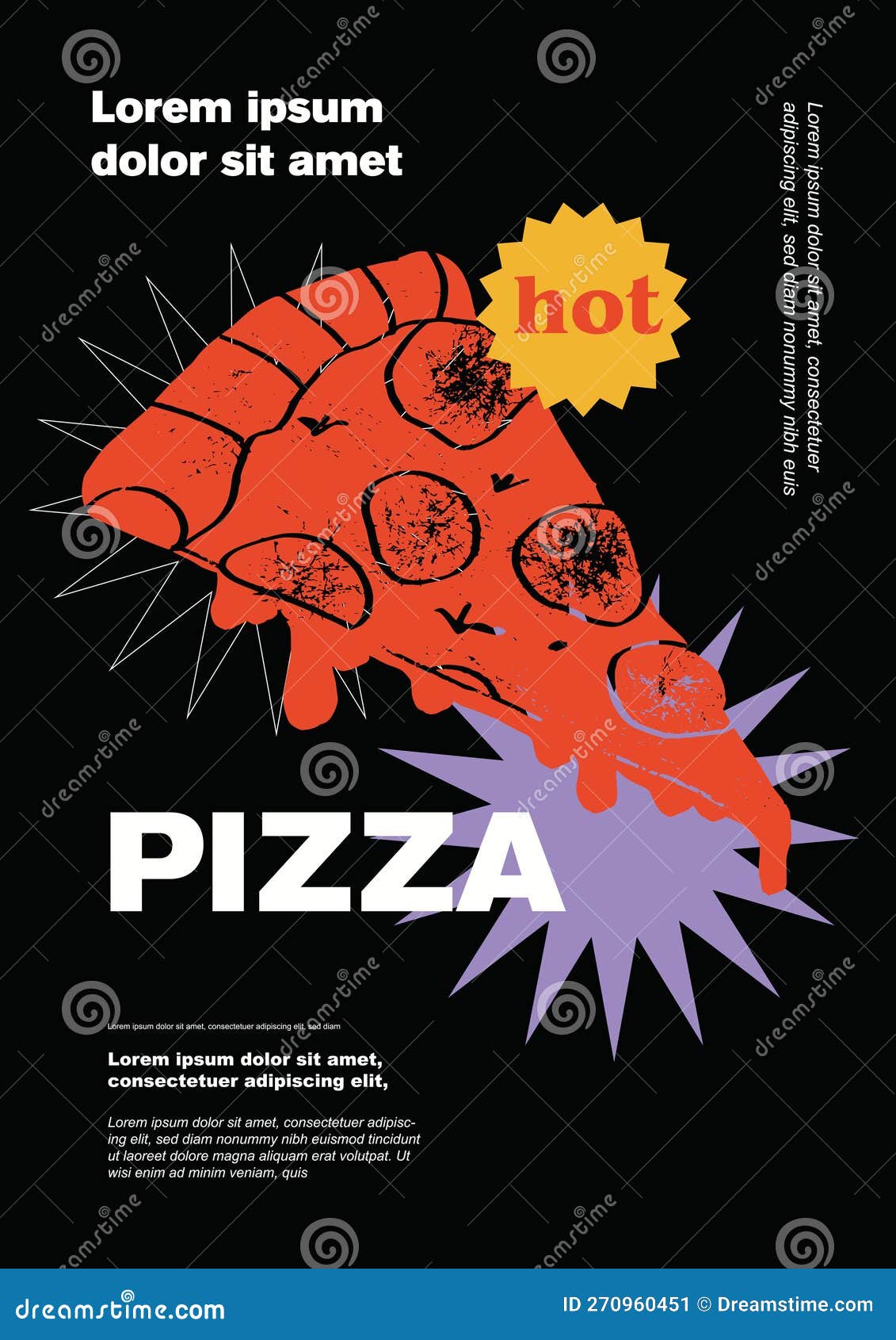 Fast Food, Pizza. Price Tag or Poster Design. Stock Vector ...