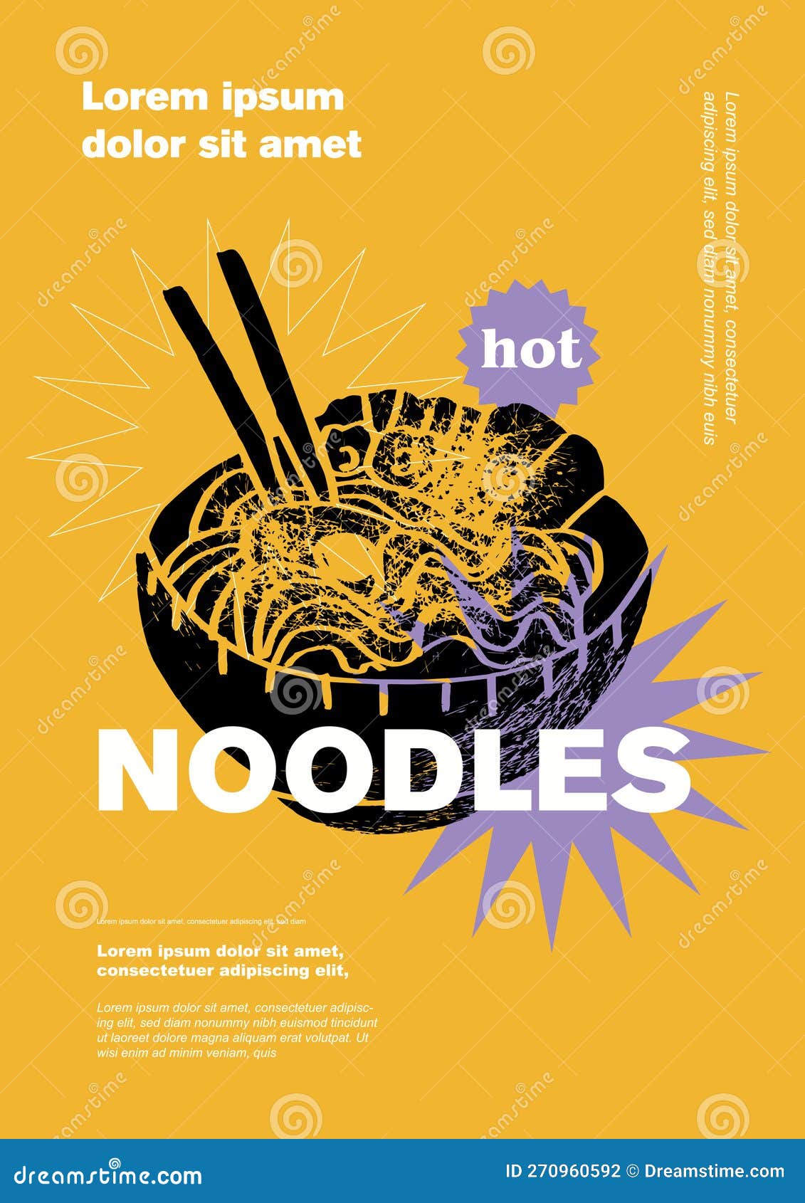Fast Food, Noodles. Price Tag or Poster Design. Stock Vector ...