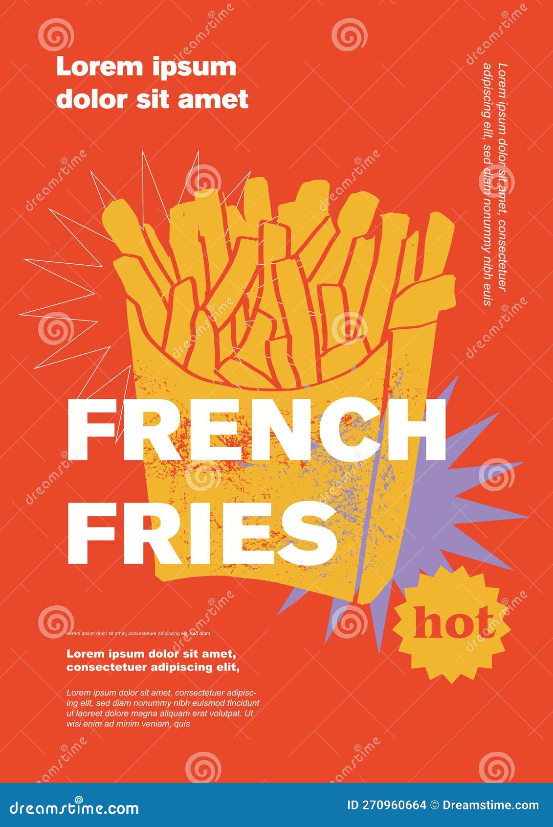 Fast Food, French Fries. Price Tag or Poster Design. Stock Vector ...
