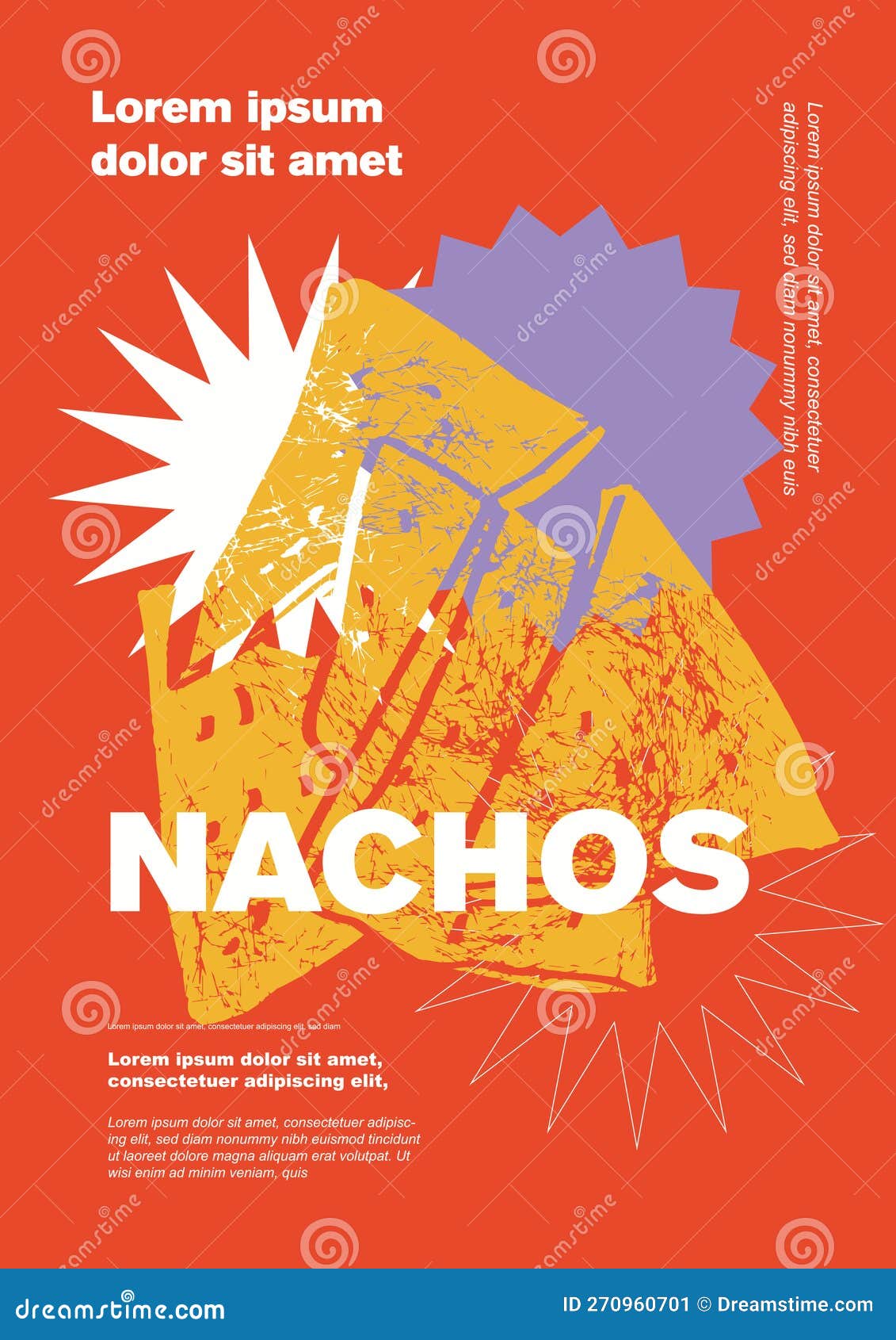 Nachos. Price Tag or Poster Design. Stock Vector - Illustration of menu ...