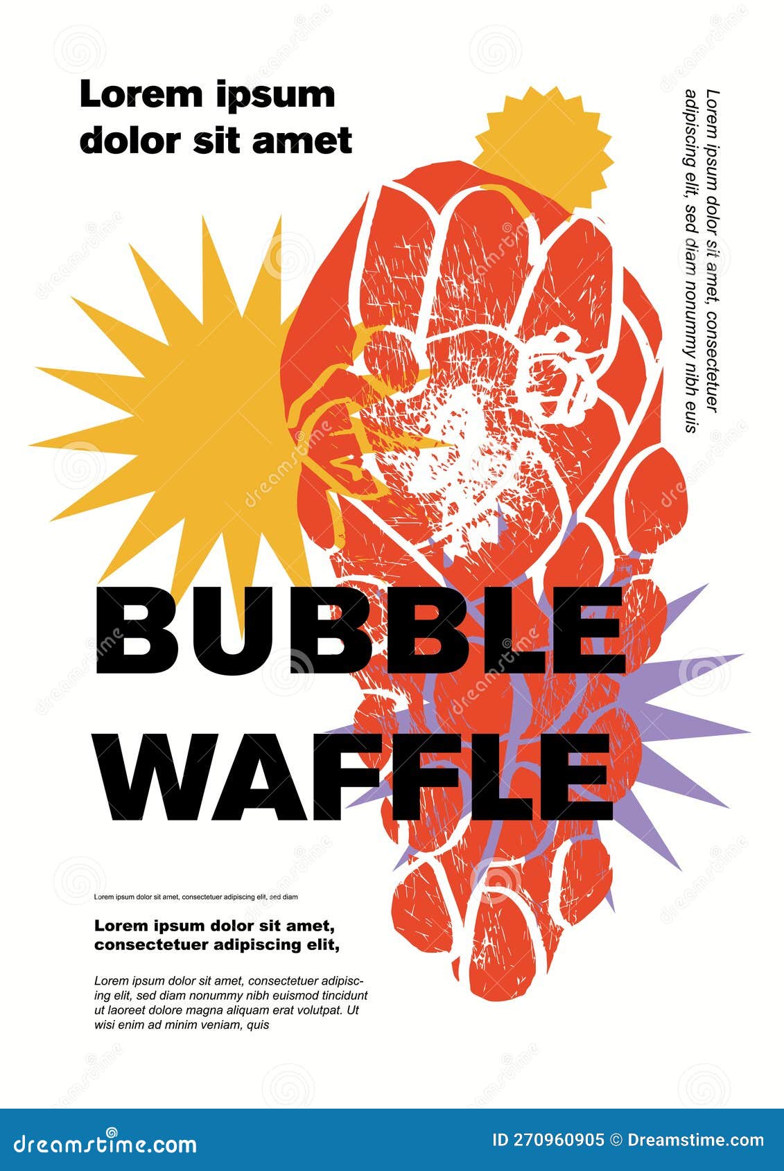 Bubble Waffle. Price Tag or Poster Design. Stock Vector - Illustration ...