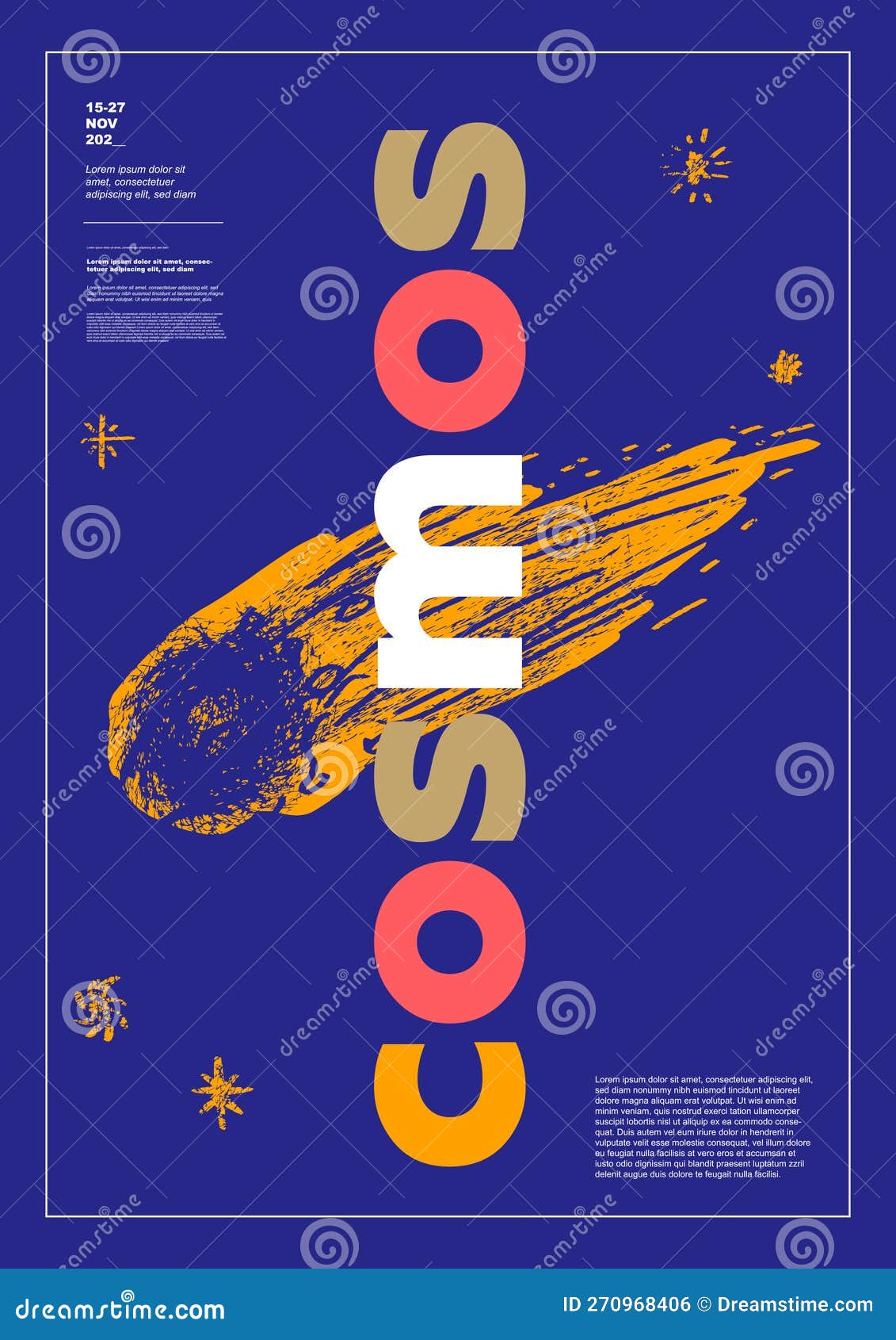 Comet. Poster design. stock vector. Illustration of flyer - 270968406