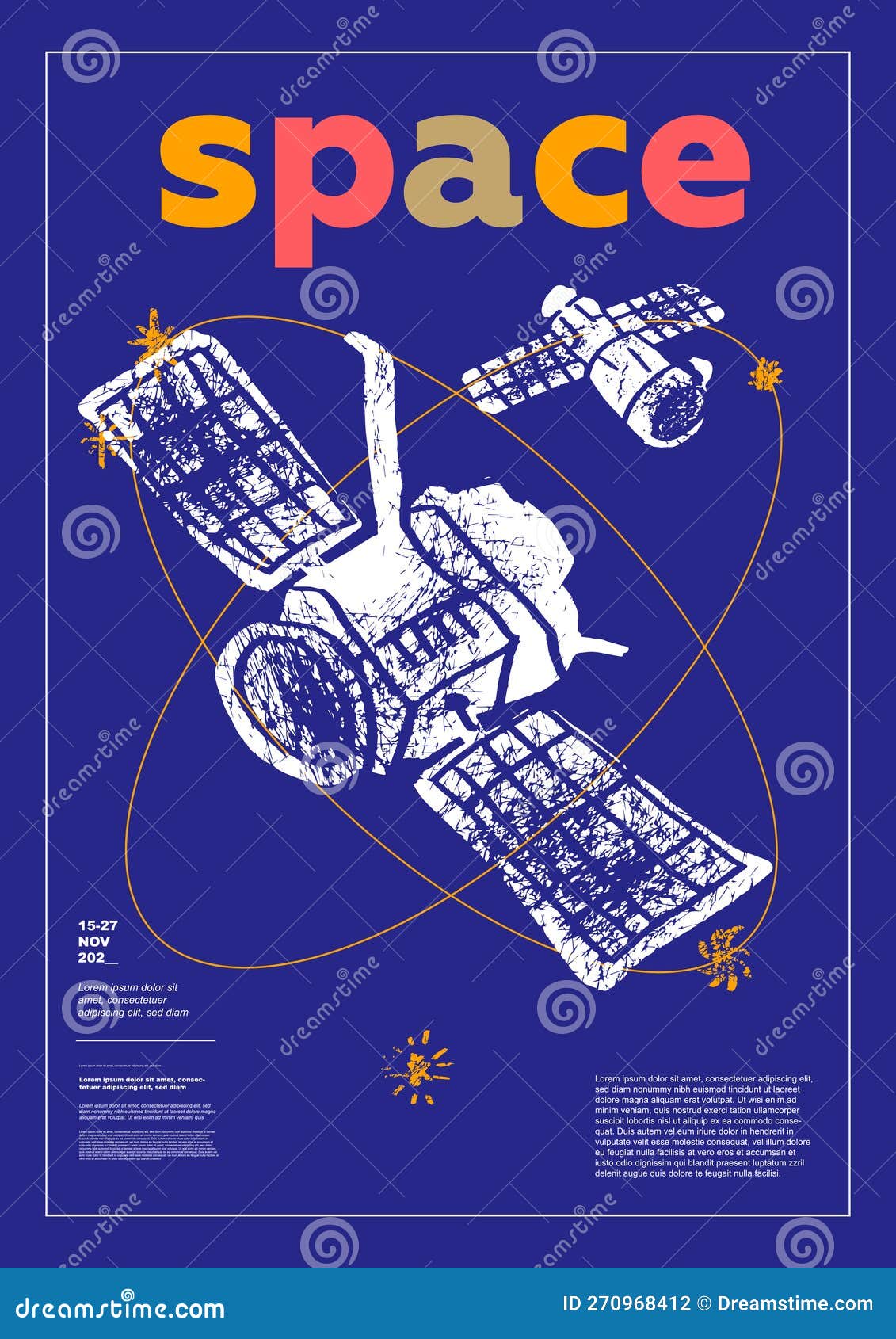 Satellite. Poster design. stock vector. Illustration of creative ...