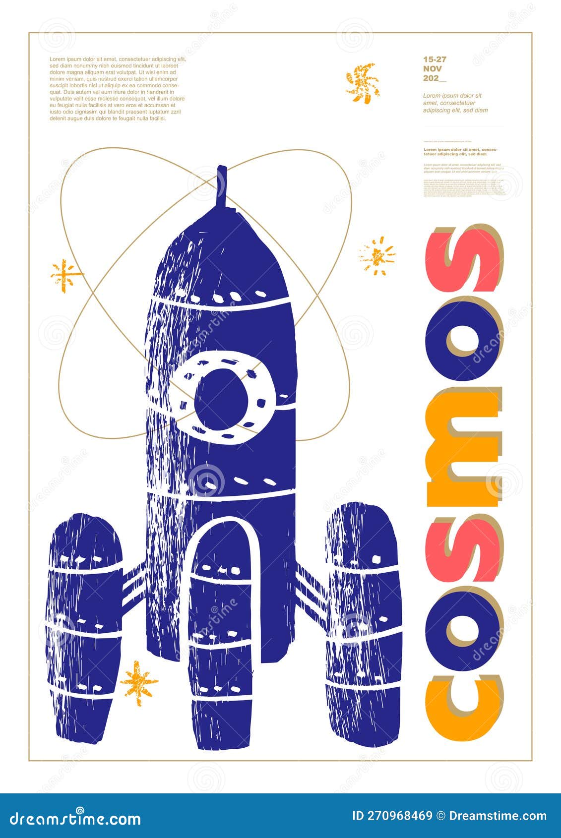 Rocket. Poster design. stock illustration. Illustration of discovery ...