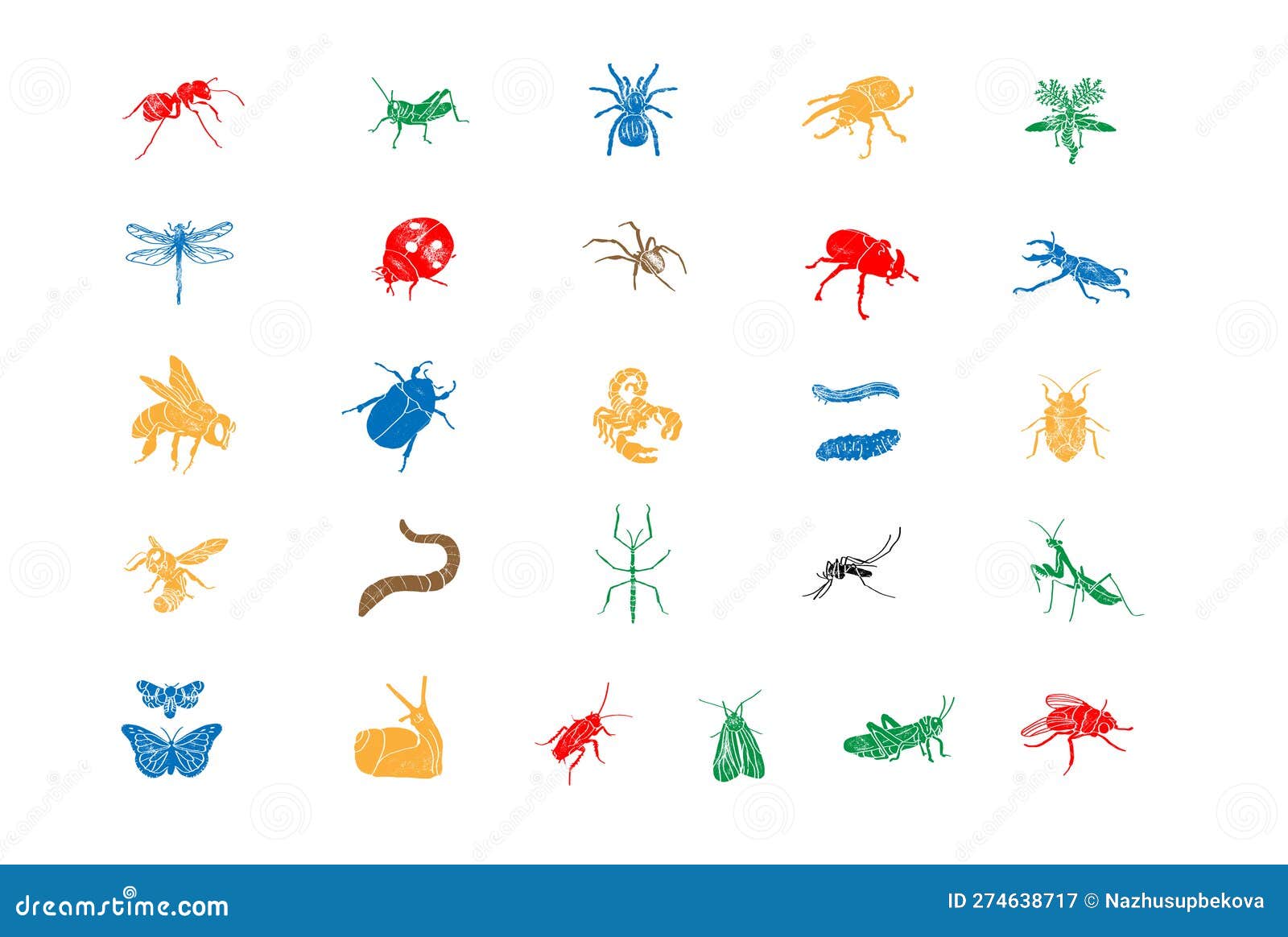 Set of Vector Posters with Insects. Stock Vector - Illustration of ...