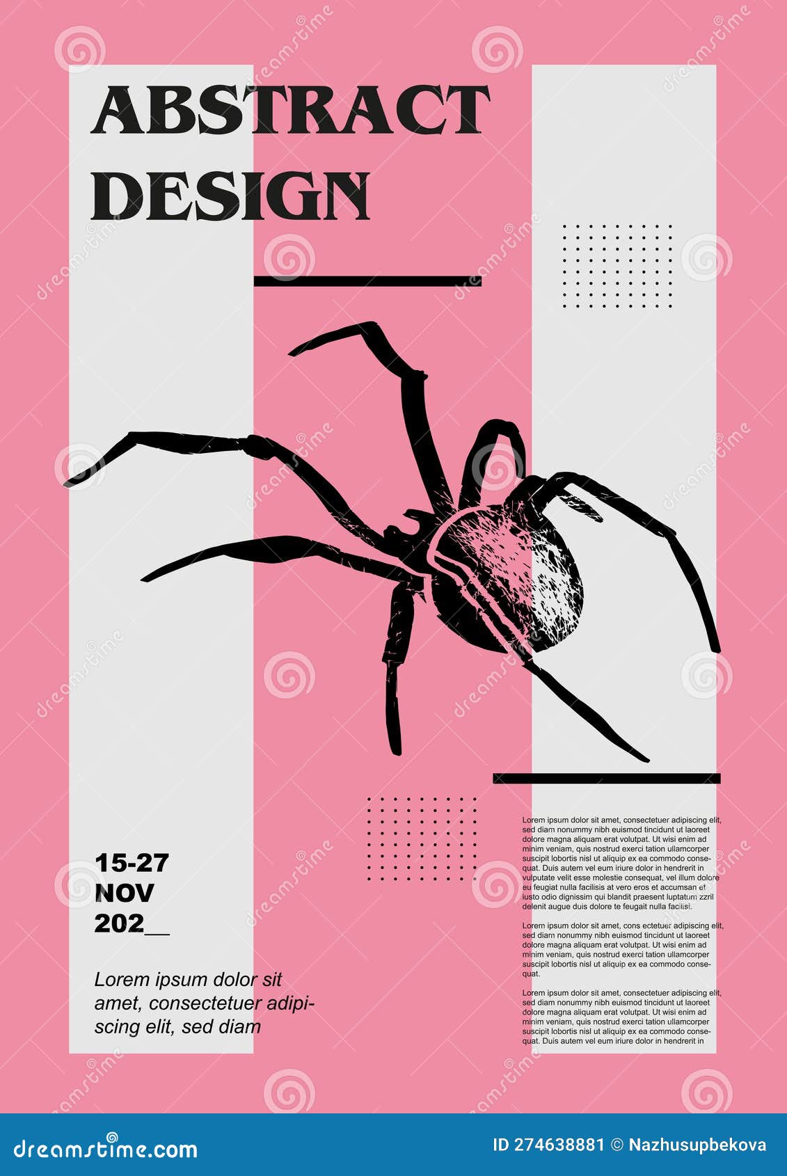 Spider. Vector Poster with Insects. Stock Vector - Illustration of ...