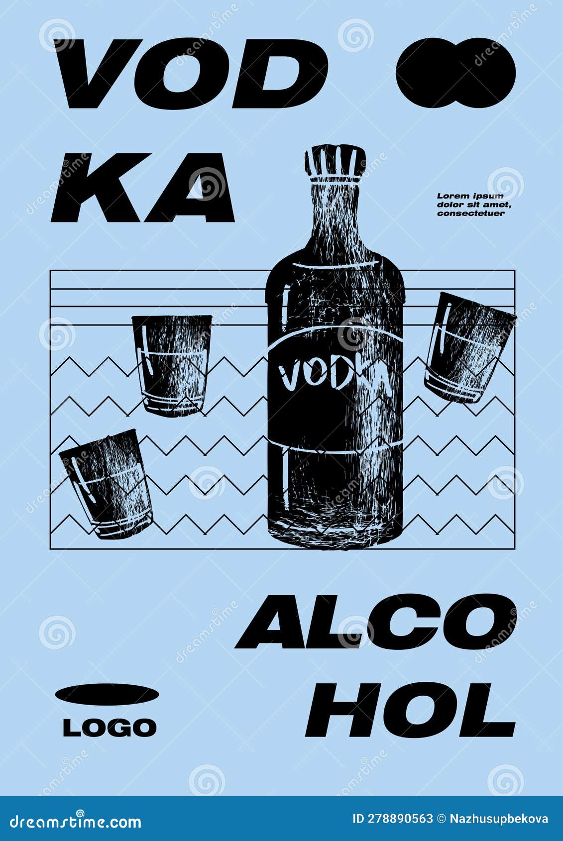 Vodka Poster. Vintage Advertising for Popular Alcoholic Drink with ...