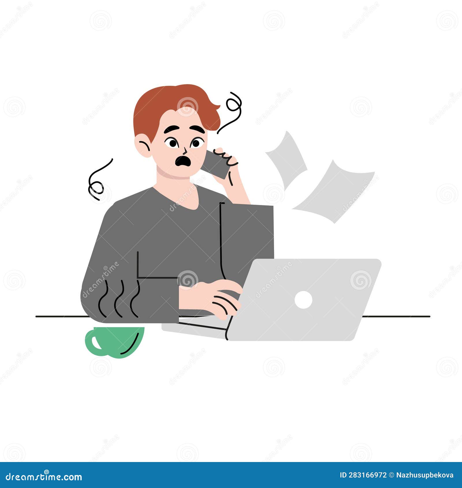 Work problems concept. stock vector. Illustration of tension - 283166972