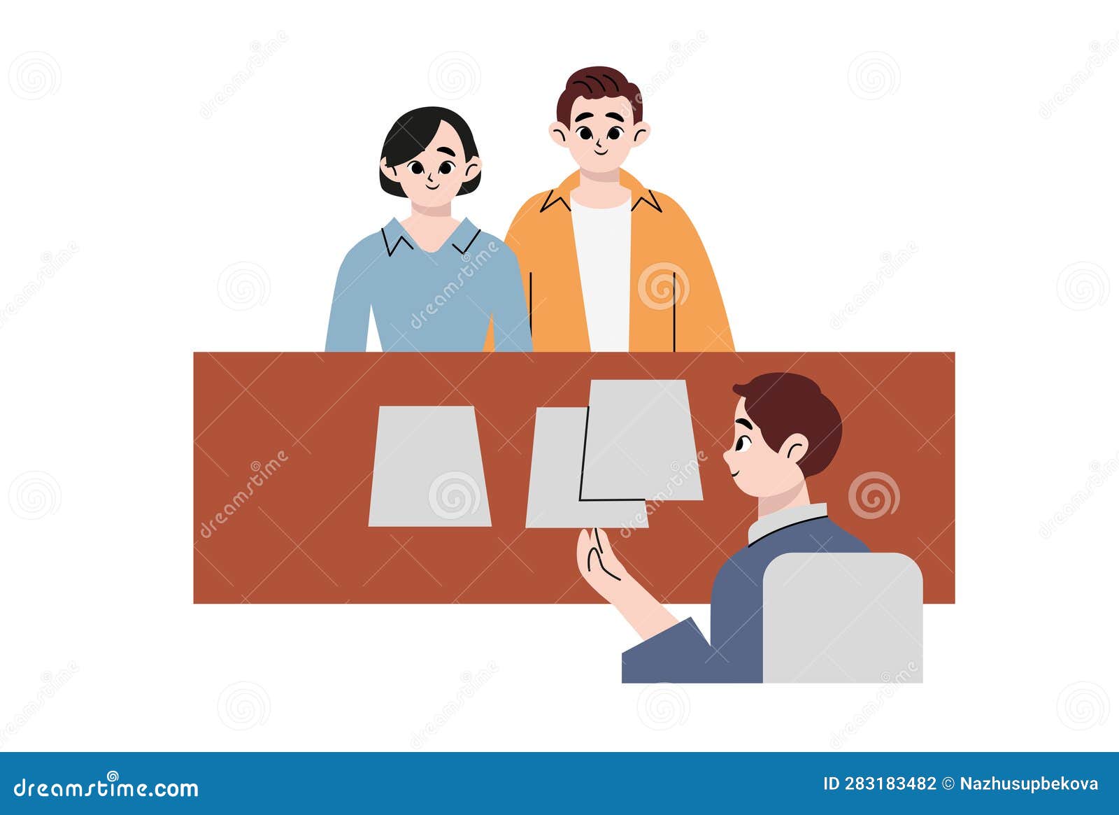 Lawyer Talking To Clients. Legal Worker Giving Advice To Couple Stock ...