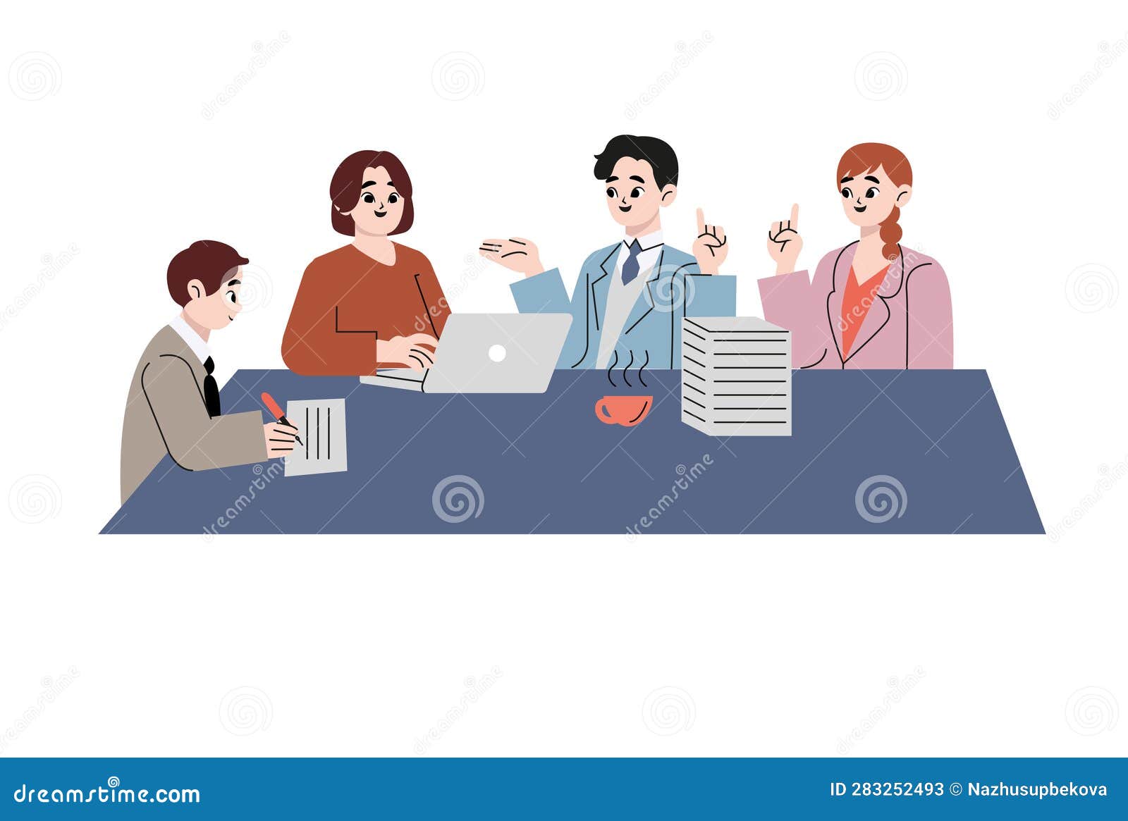 Workers are Sitting at the Negotiating Table Stock Vector ...