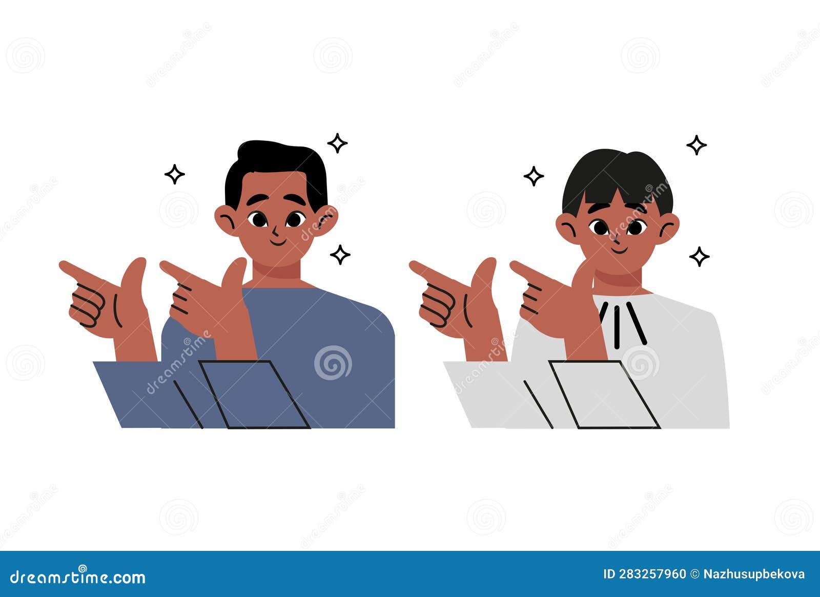 Hey You People Finger Pointing To Call, Attract Attention. Stock Vector ...