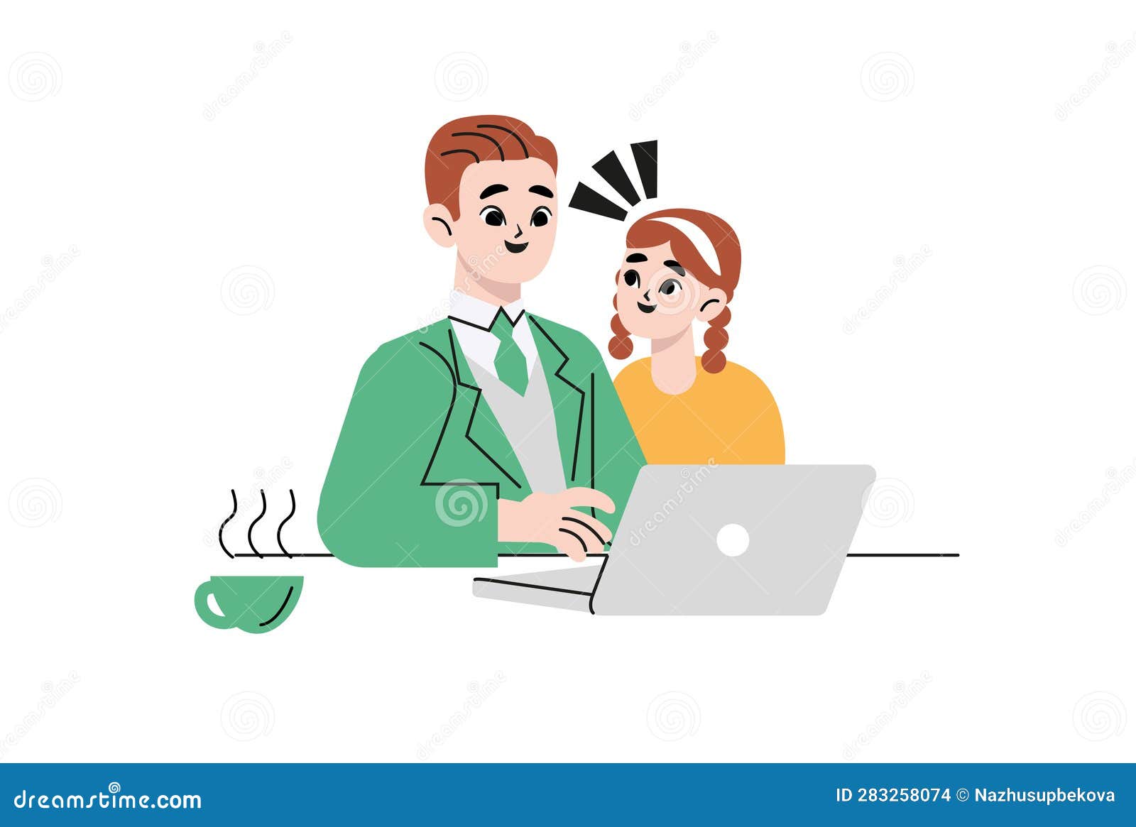 A Father And Son Work Side By Side Determined To Build A Sandcastle ...