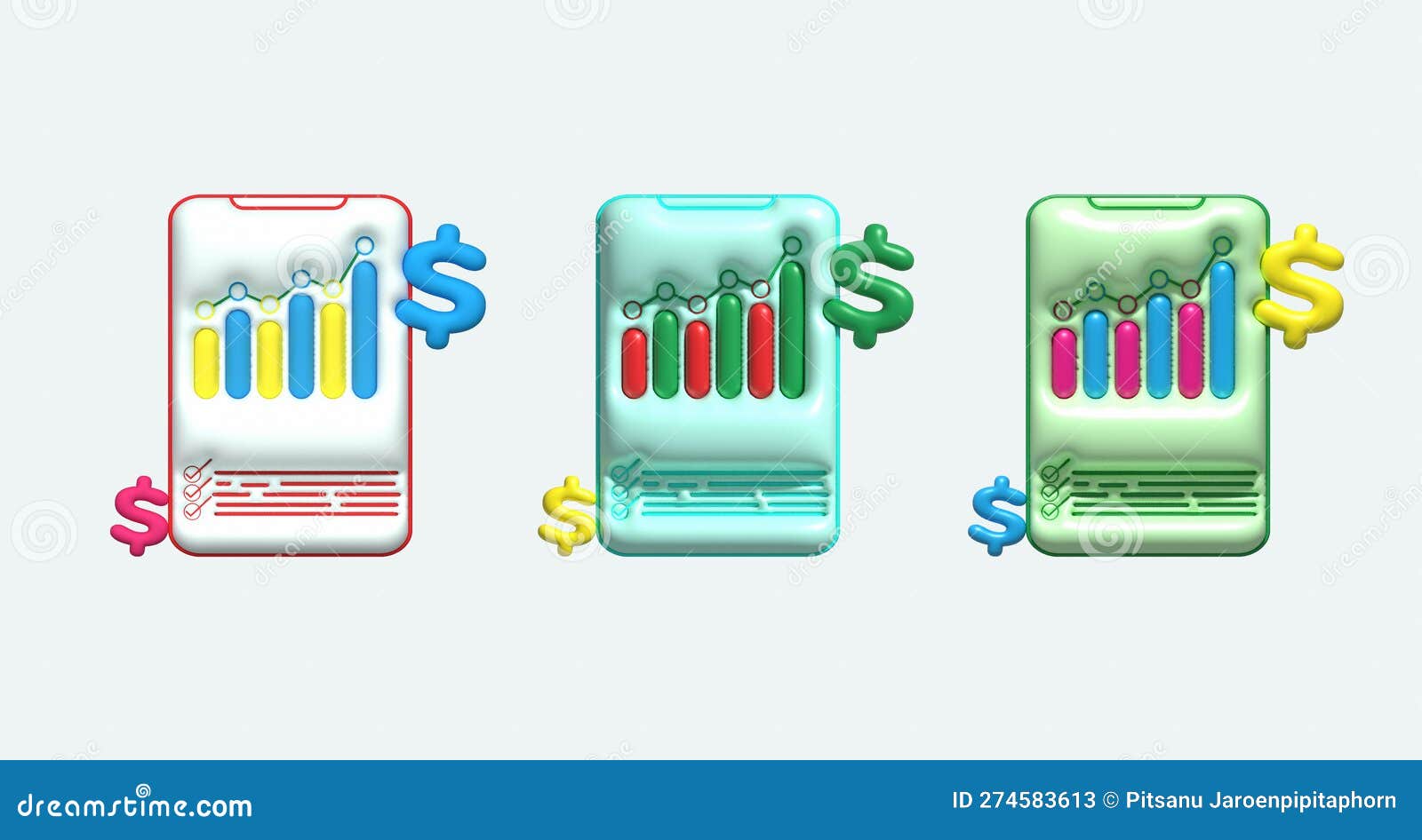 Illustration 3D , Planning, Graphing, Charting and Setting Business ... Illustration 3D , Planning, Graphing, Charting and Setting Business ...