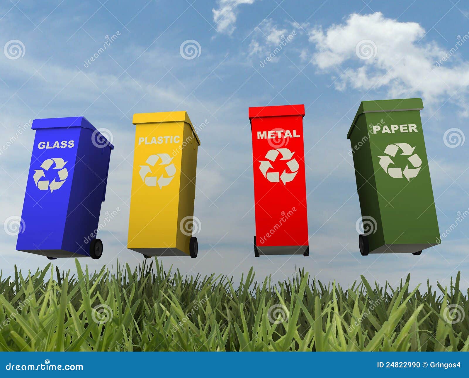 Illustration of 4 Recycling Containers Stock Illustration ...