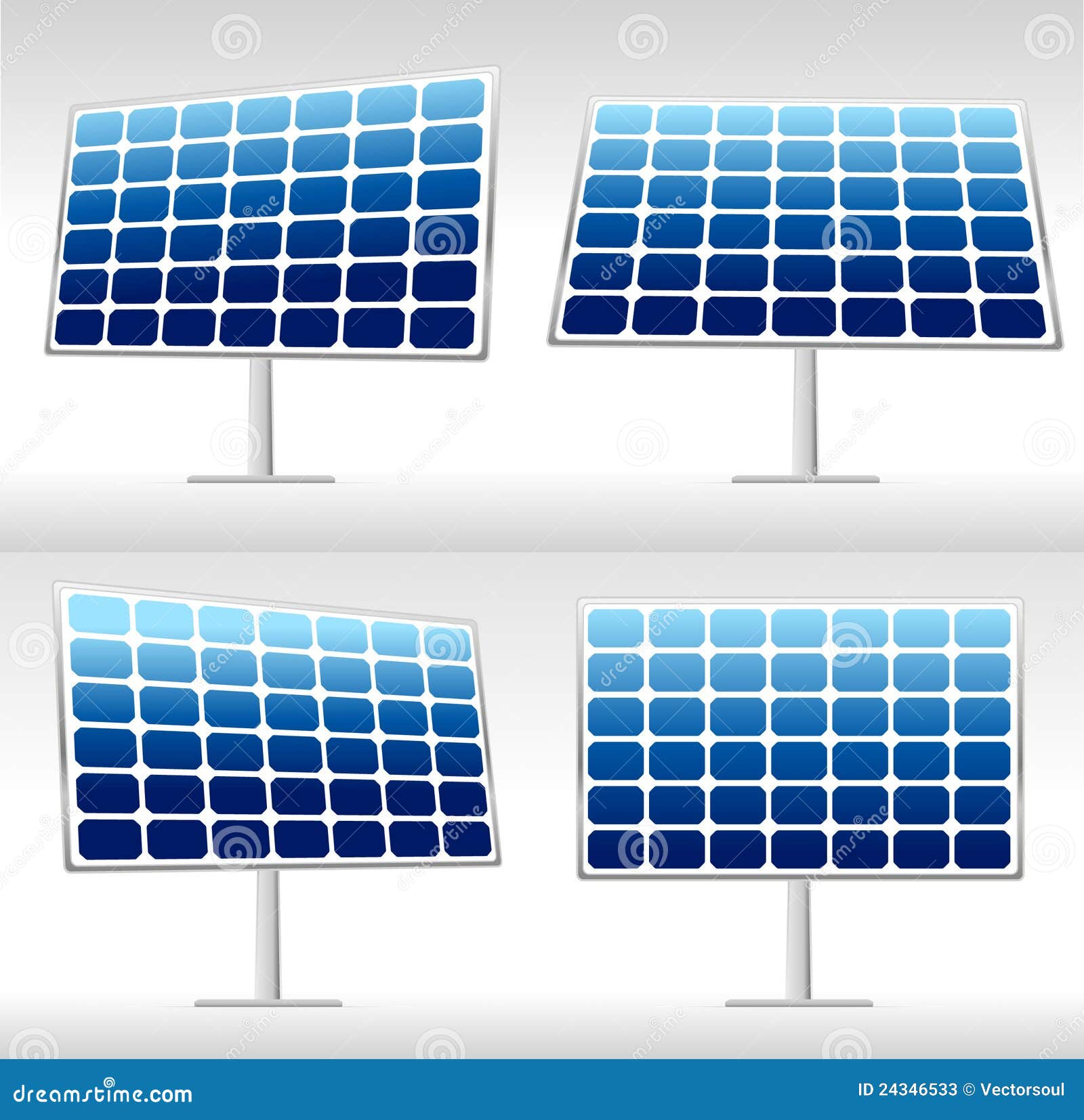 Illustration of 4 Solar Panels Stock Illustration - Illustration of ...