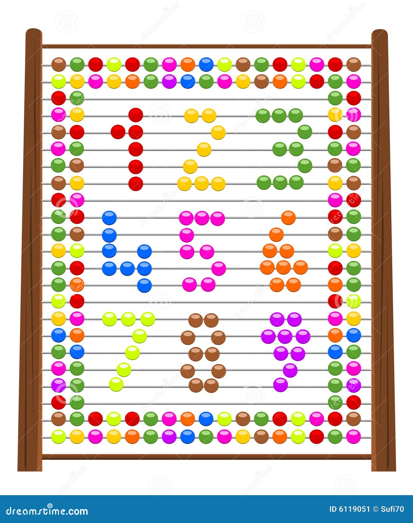 Illustration of Abacus with Numbers Stock Vector - Illustration of ...