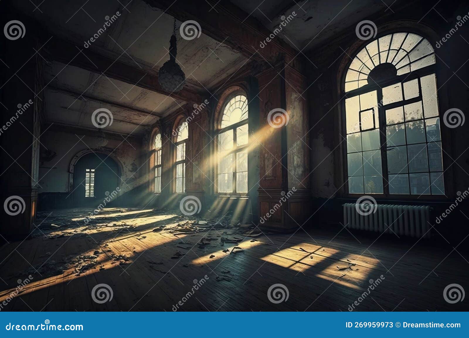 Old Abandoned Dilapidated Broken House. Decaying Cottage With Broken ...