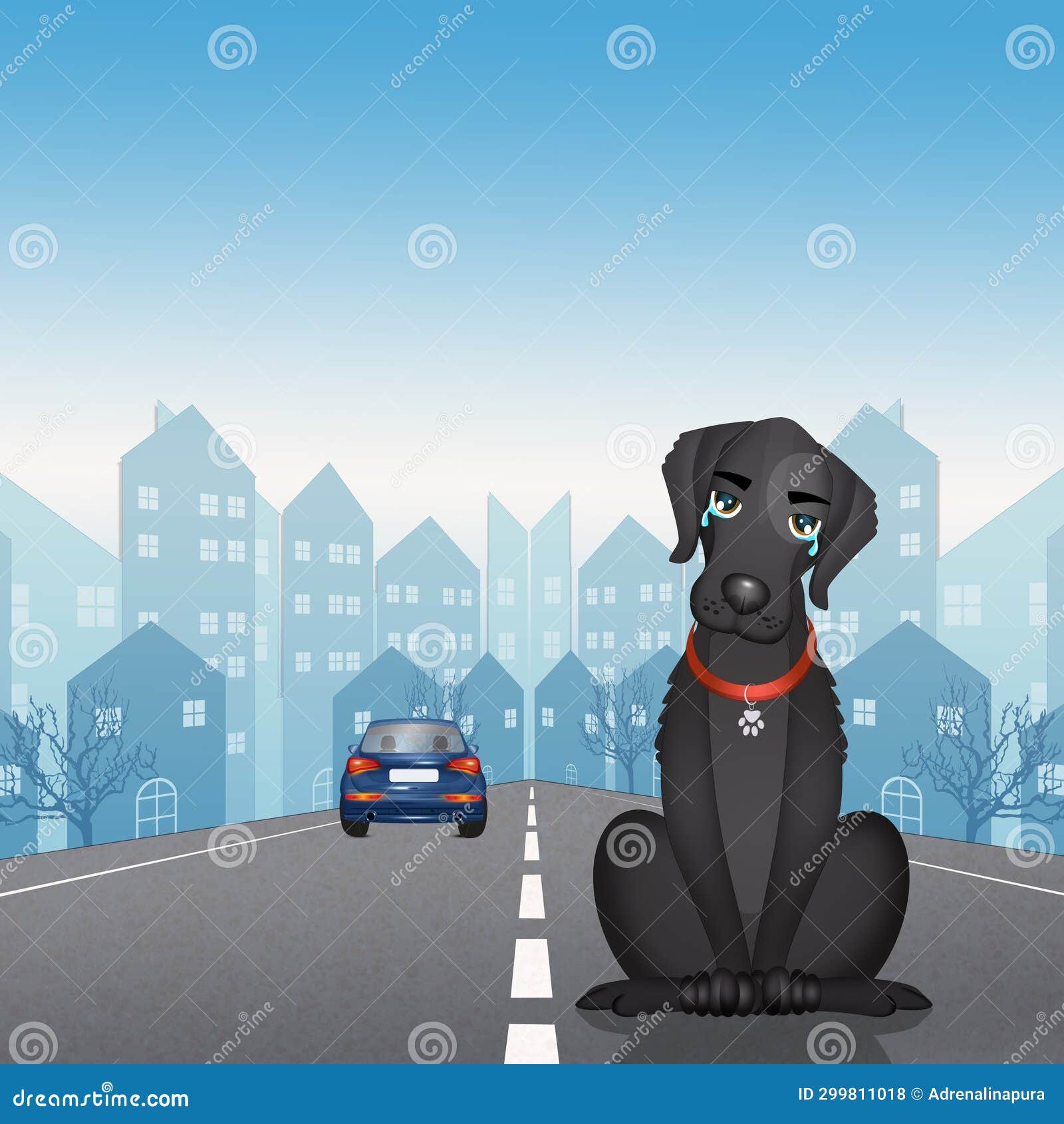 Illustration of Abandoned Dog Stock Illustration - Illustration of ...