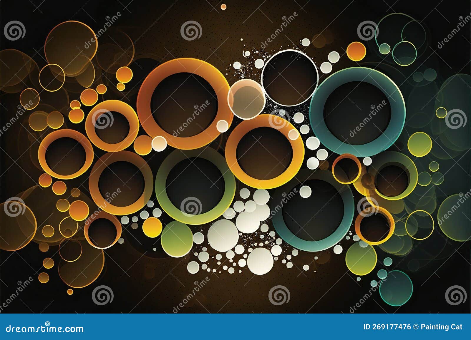 Abstract Background with Circles, Digital Illustration Painting Stock ...