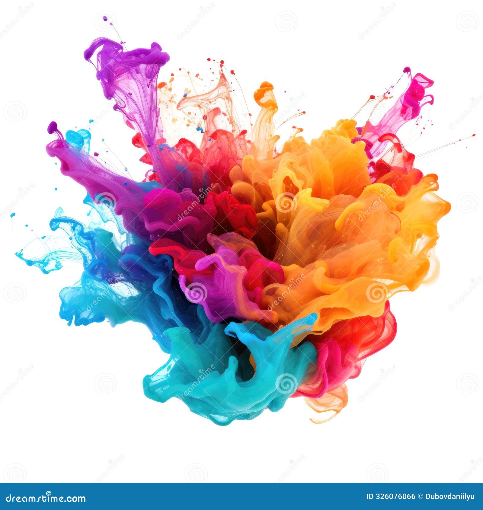 Abstract Background, Exploding Paint. Quick Shot Isolated on White ...