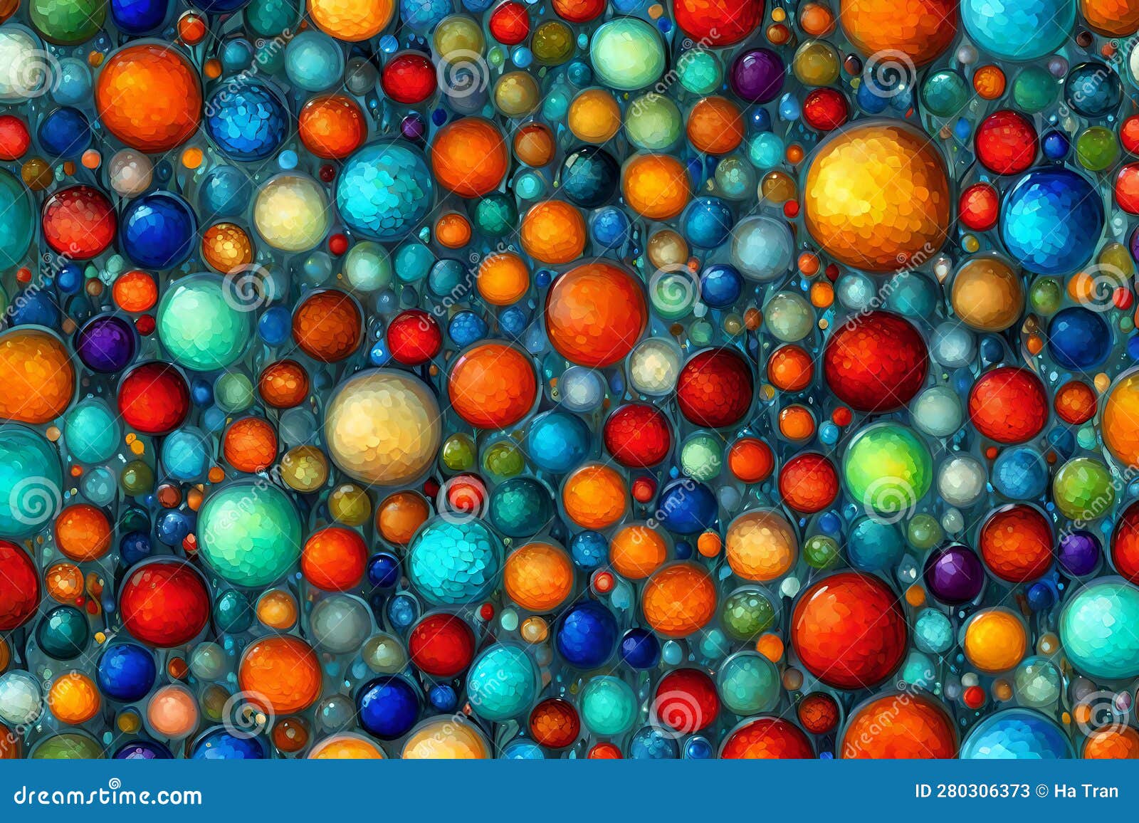 Abstract Background with Multi-colored Spheres in Water Stock ...