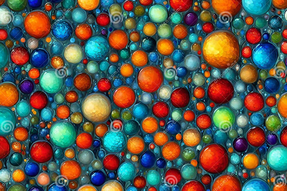 Abstract Background with Multi-colored Spheres in Water Stock ...