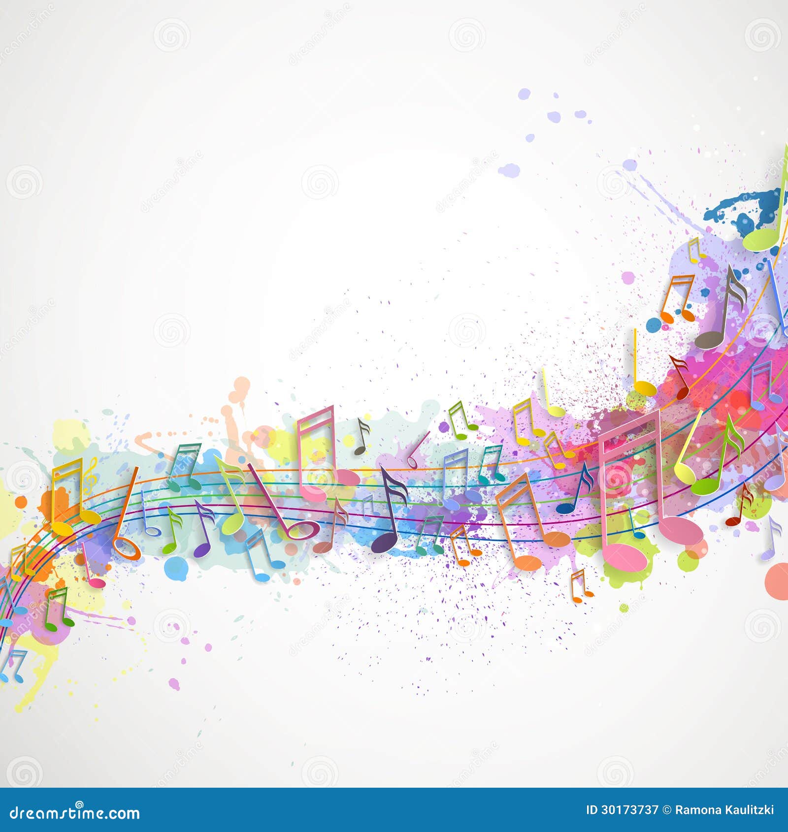 Colorful Musicnotes stock illustration. Illustration of clean - 30173737