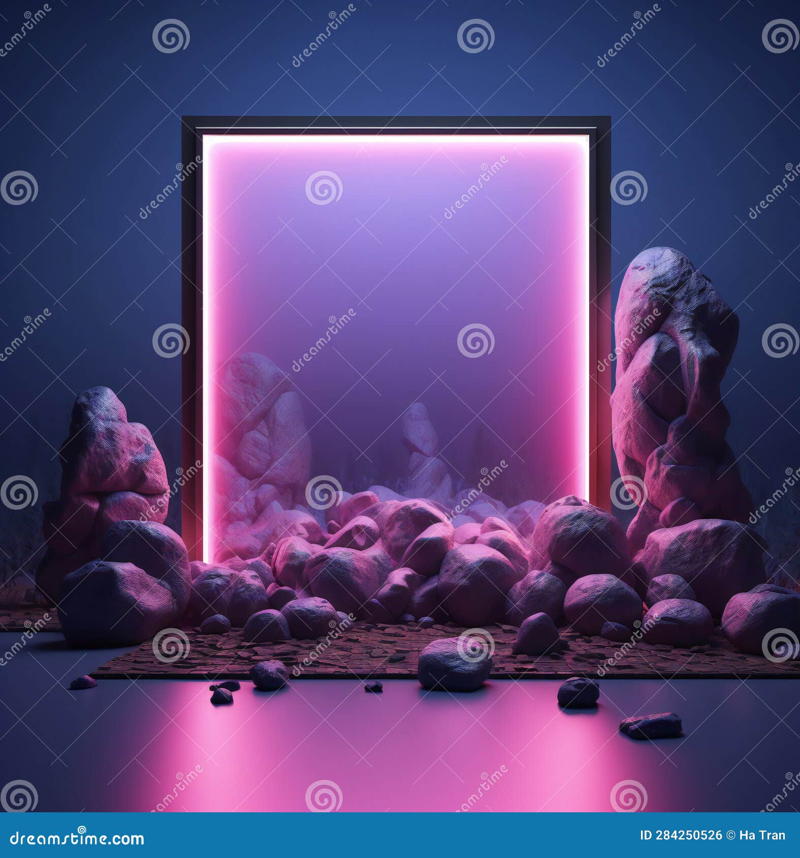 Abstract Background, Pink and Blue, Neon Light Stock Illustration ...