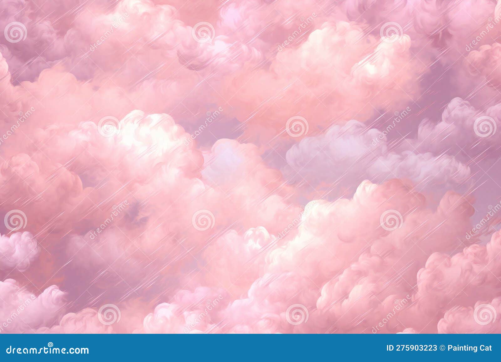 Abstract Background with Pink Clouds and Rain Drops - Illustration ...