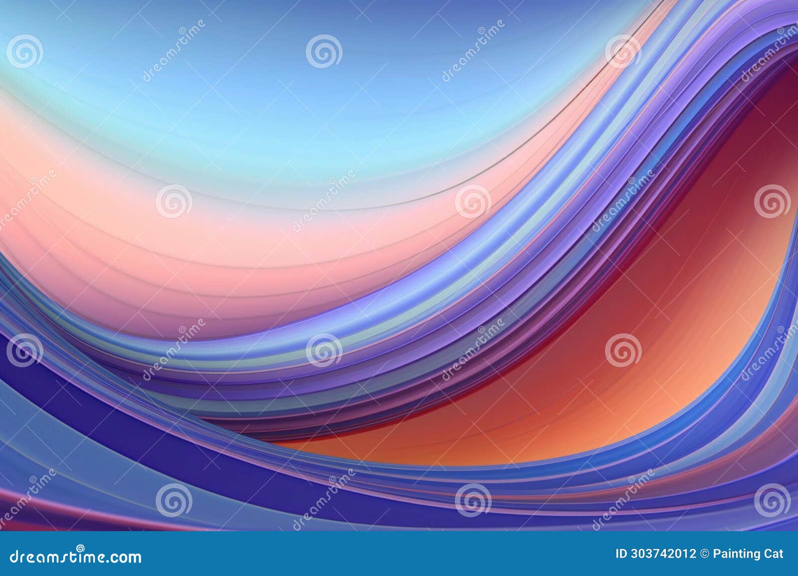 Abstract Background with Smooth Lines in Blue, Orange and Purple Colors ...