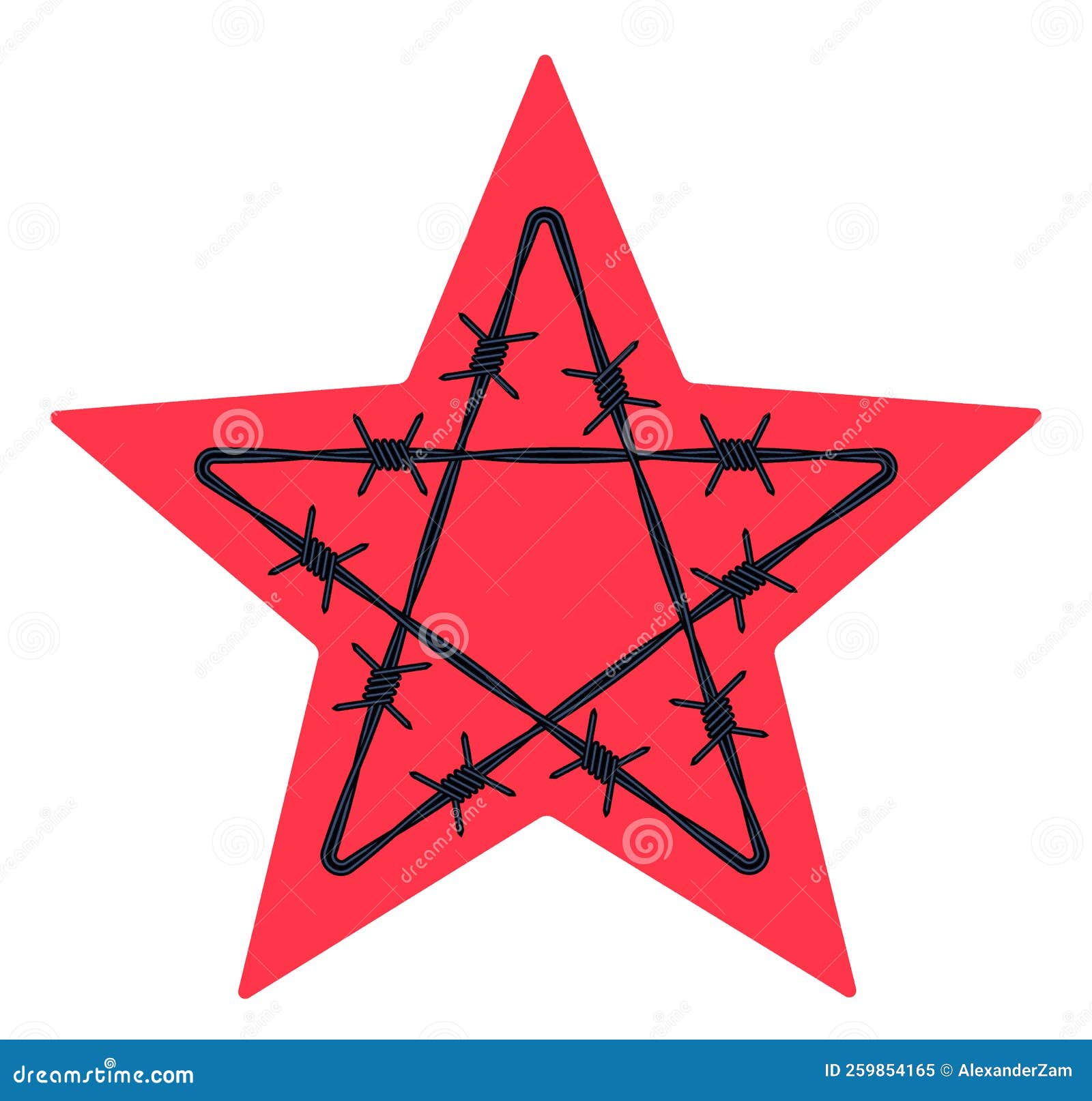 Barbed wire red star stock vector. Illustration of fivepointed - 259854165