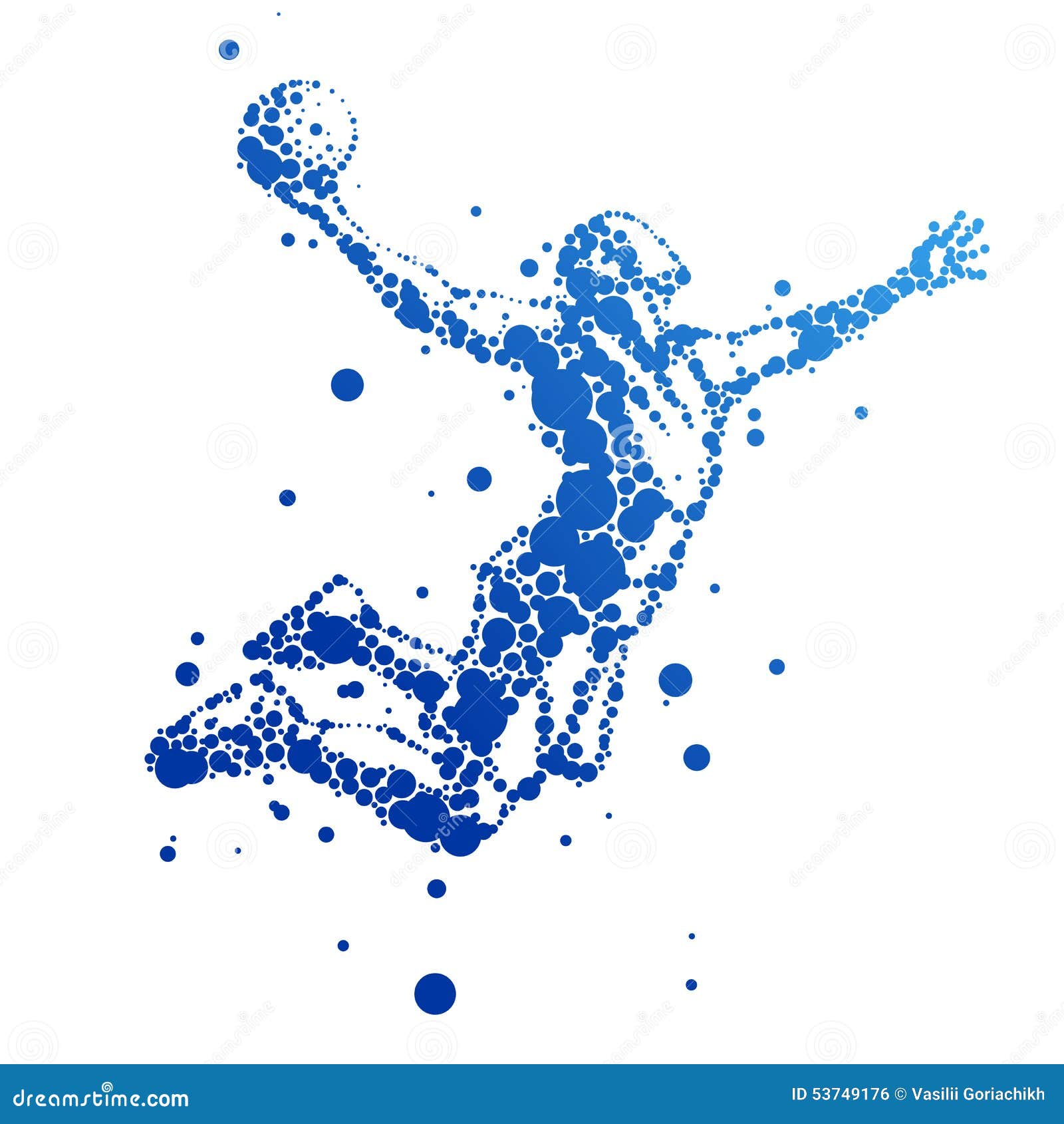 Illustration of Abstract Basketball Player in Jump Stock Vector ...