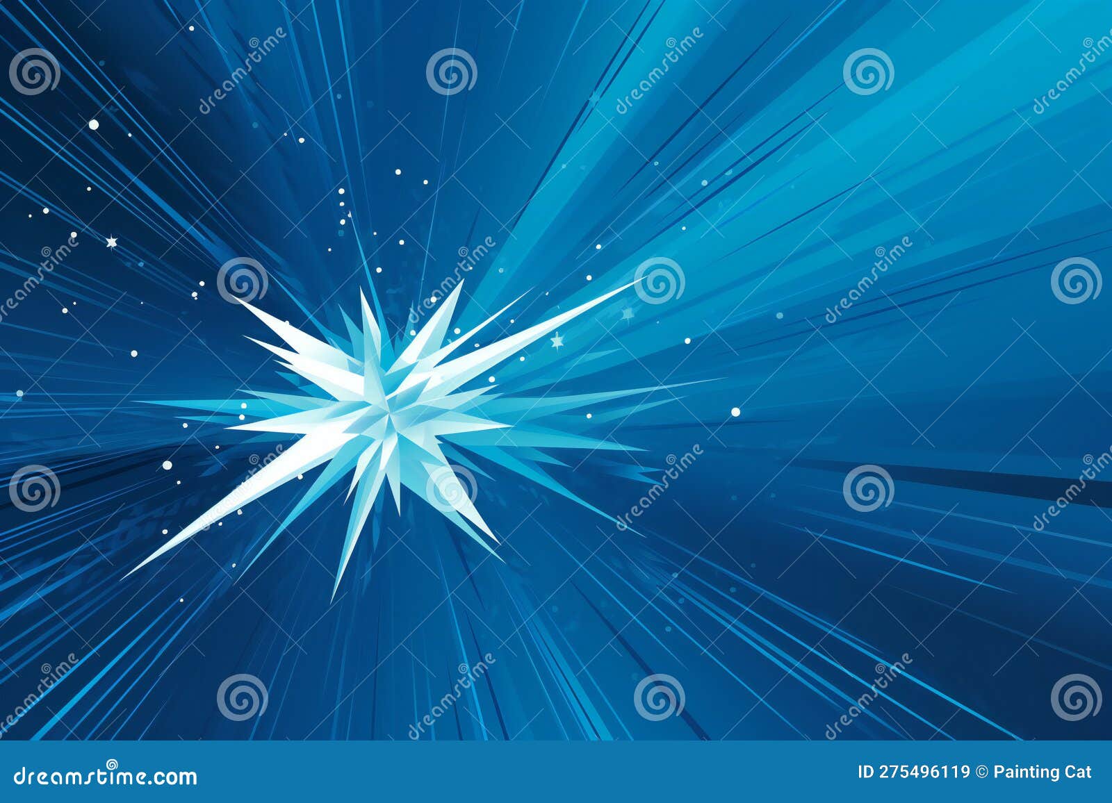 Abstract Blue Background with Stars and Rays Stock Illustration ...