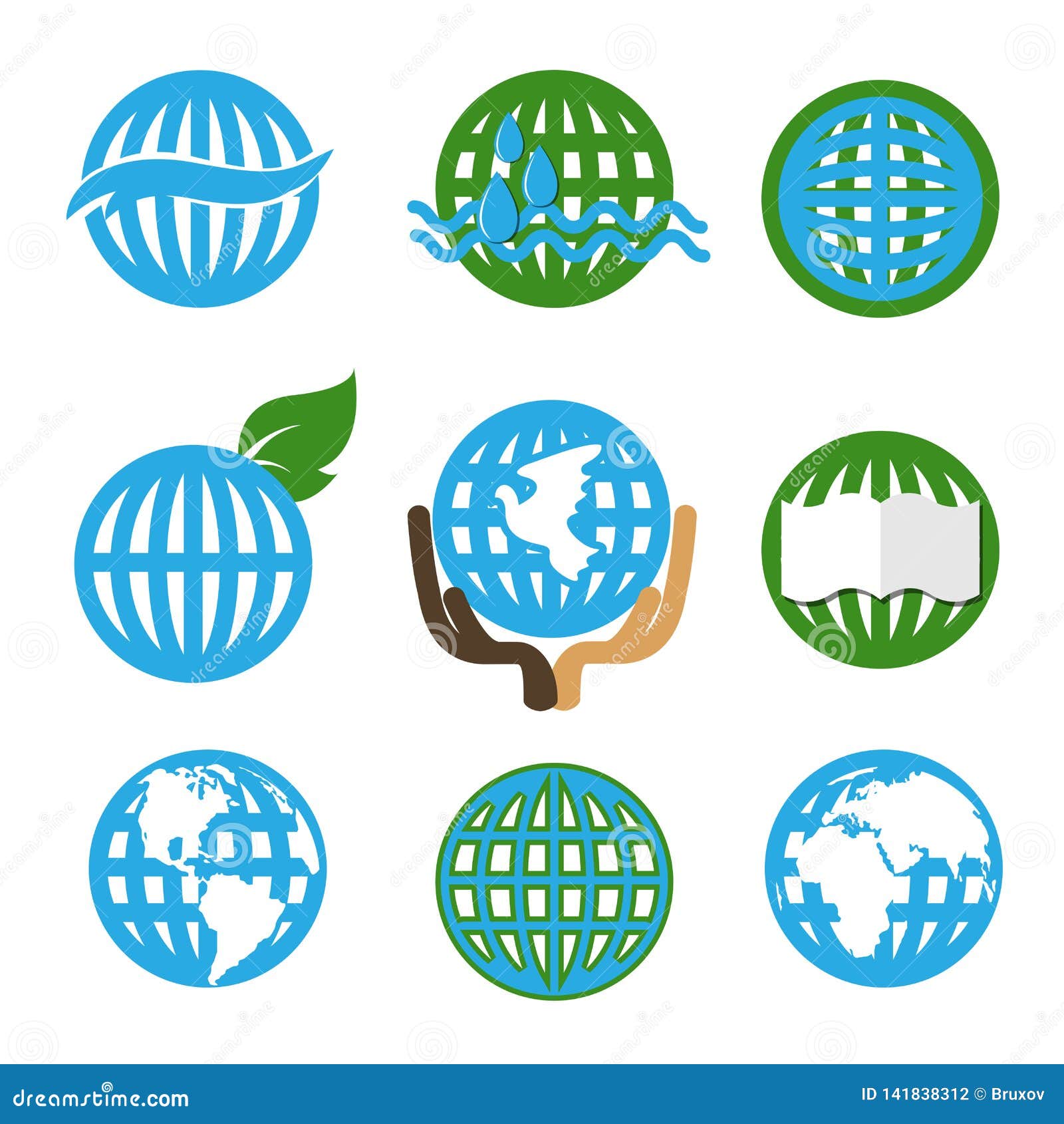 Illustration of Abstract Blue and Green Signs Stock Vector ...