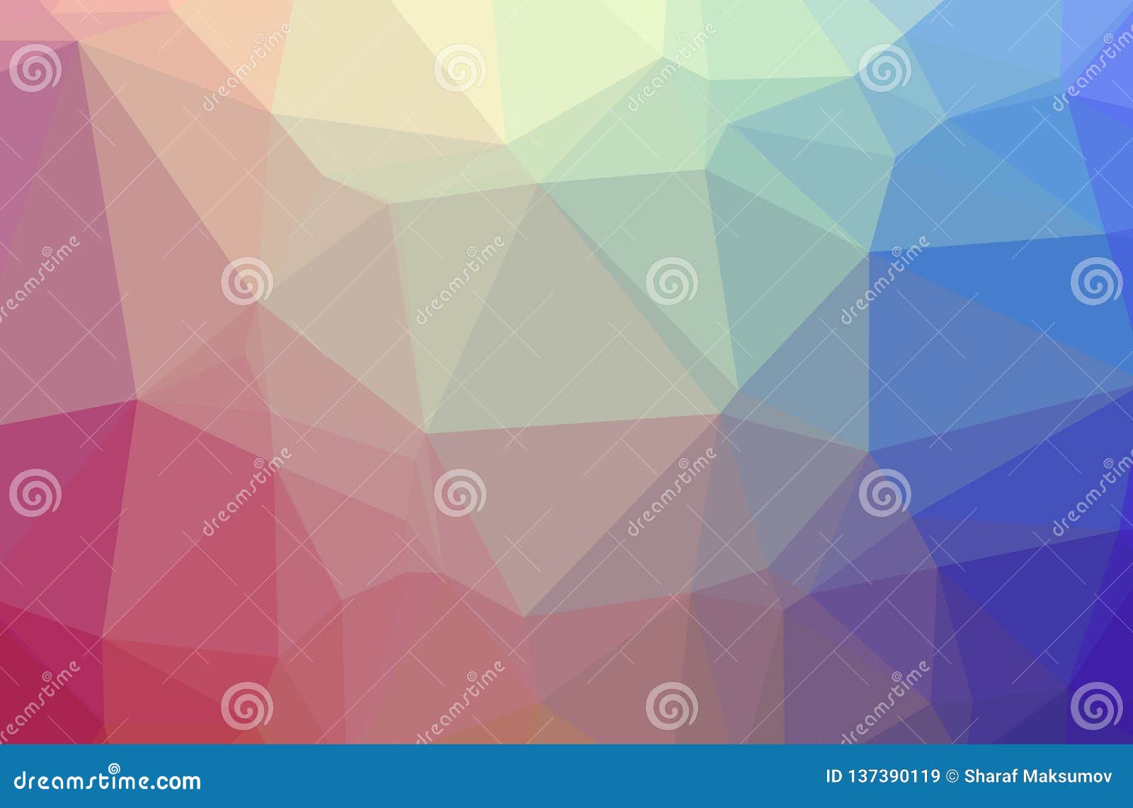Illustration of Abstract Blue, Green, Yellow and Red Horizontal Low ...