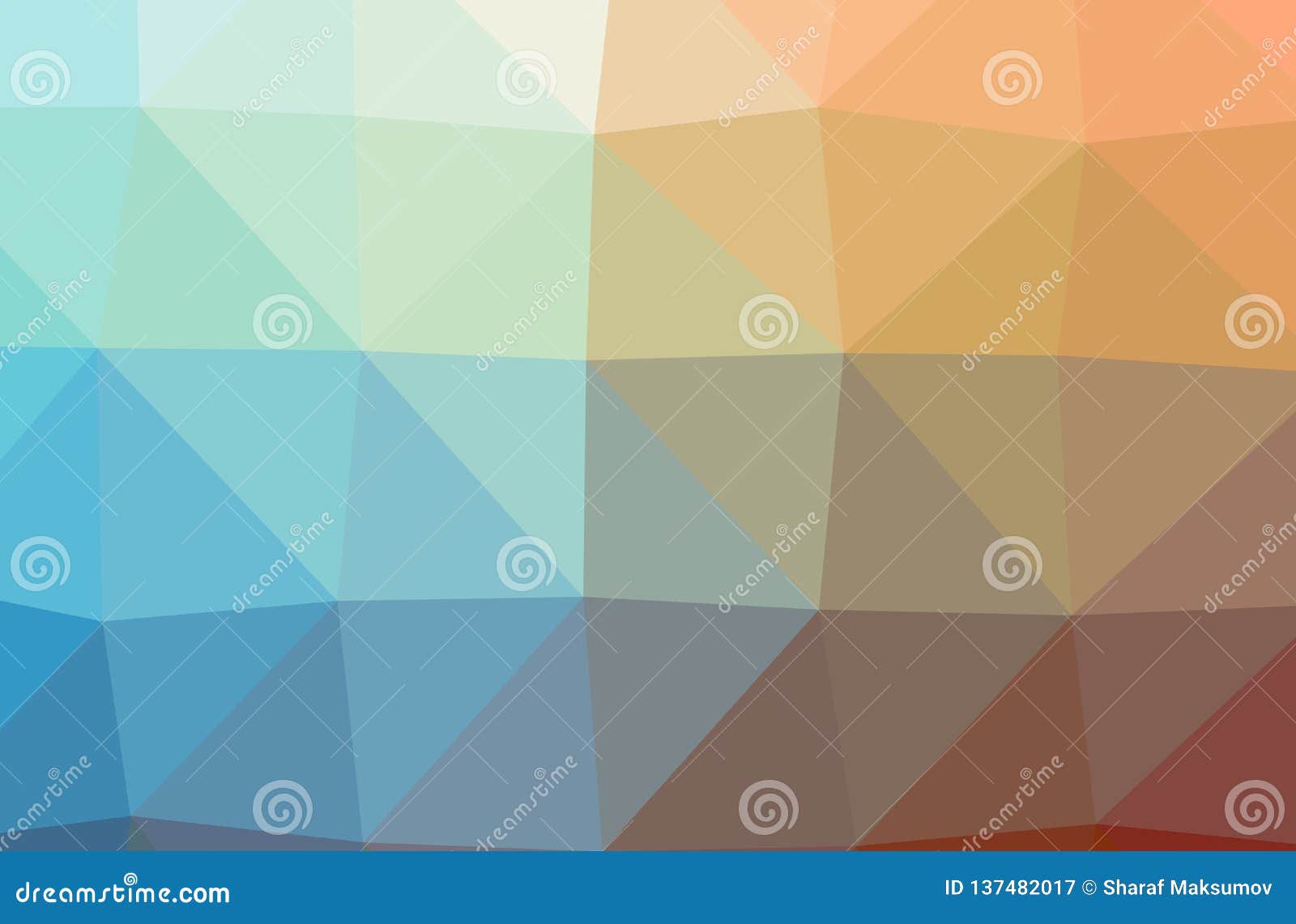 Illustration of Abstract Blue, Orange Horizontal Low Poly Background ...