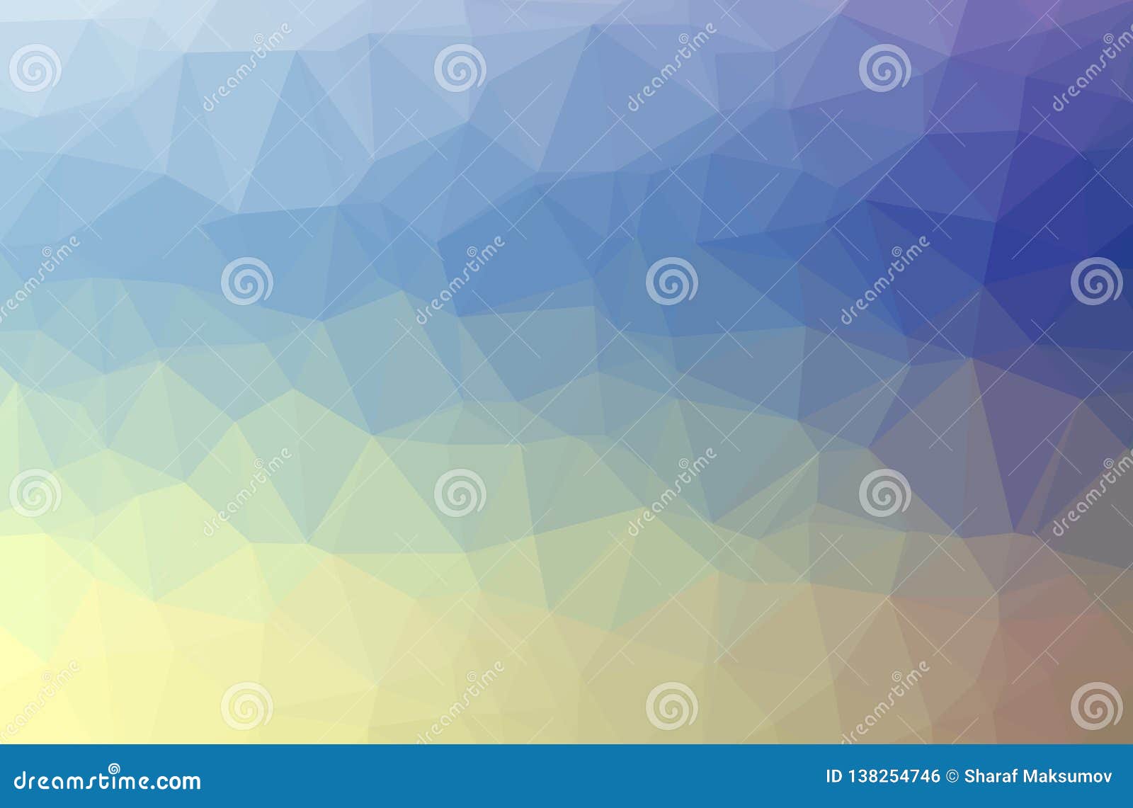 Illustration of Abstract Blue, Purple, Yellow Horizontal Low Poly ...