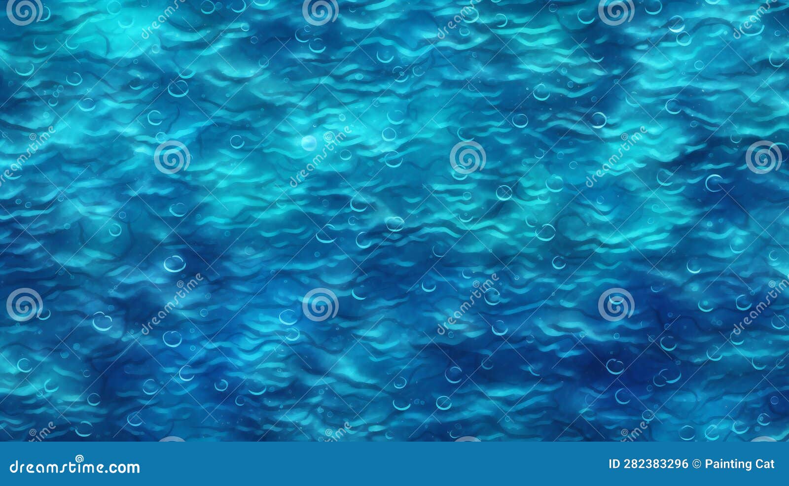 Abstract Blue Water Background, Seamless Pattern Stock Illustration ...