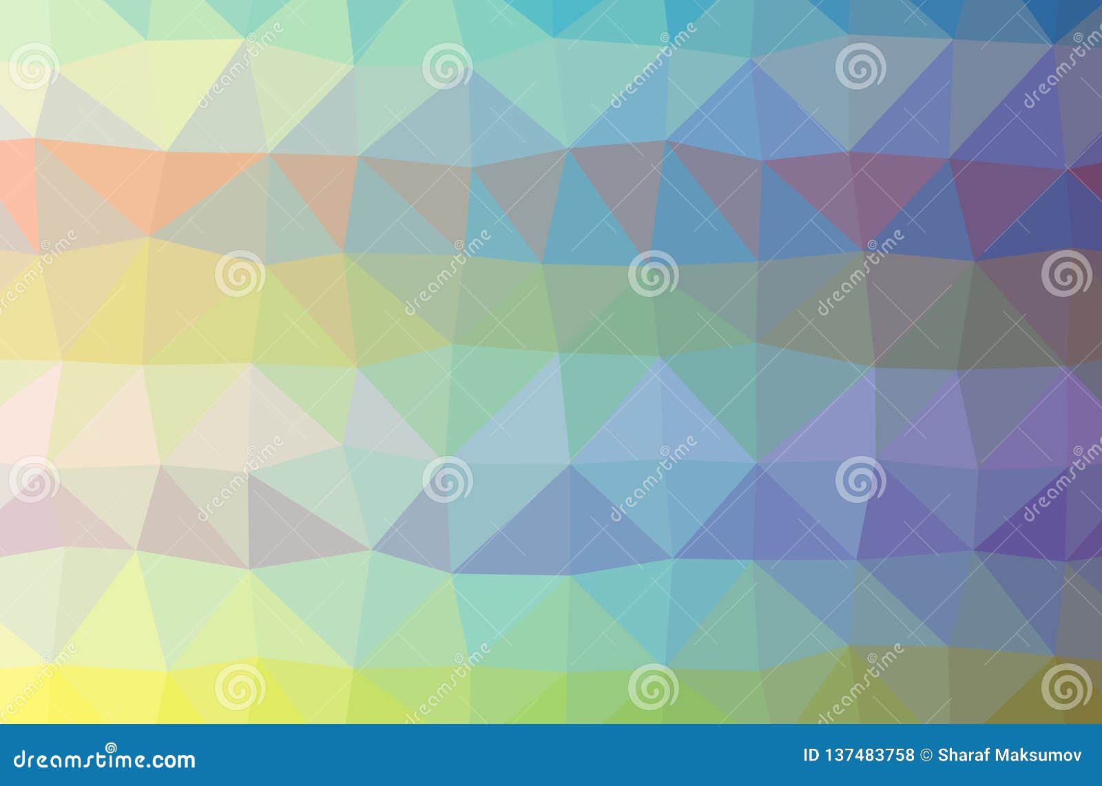 Illustration of Abstract Blue, Yellow and Green Horizontal Low Poly ...