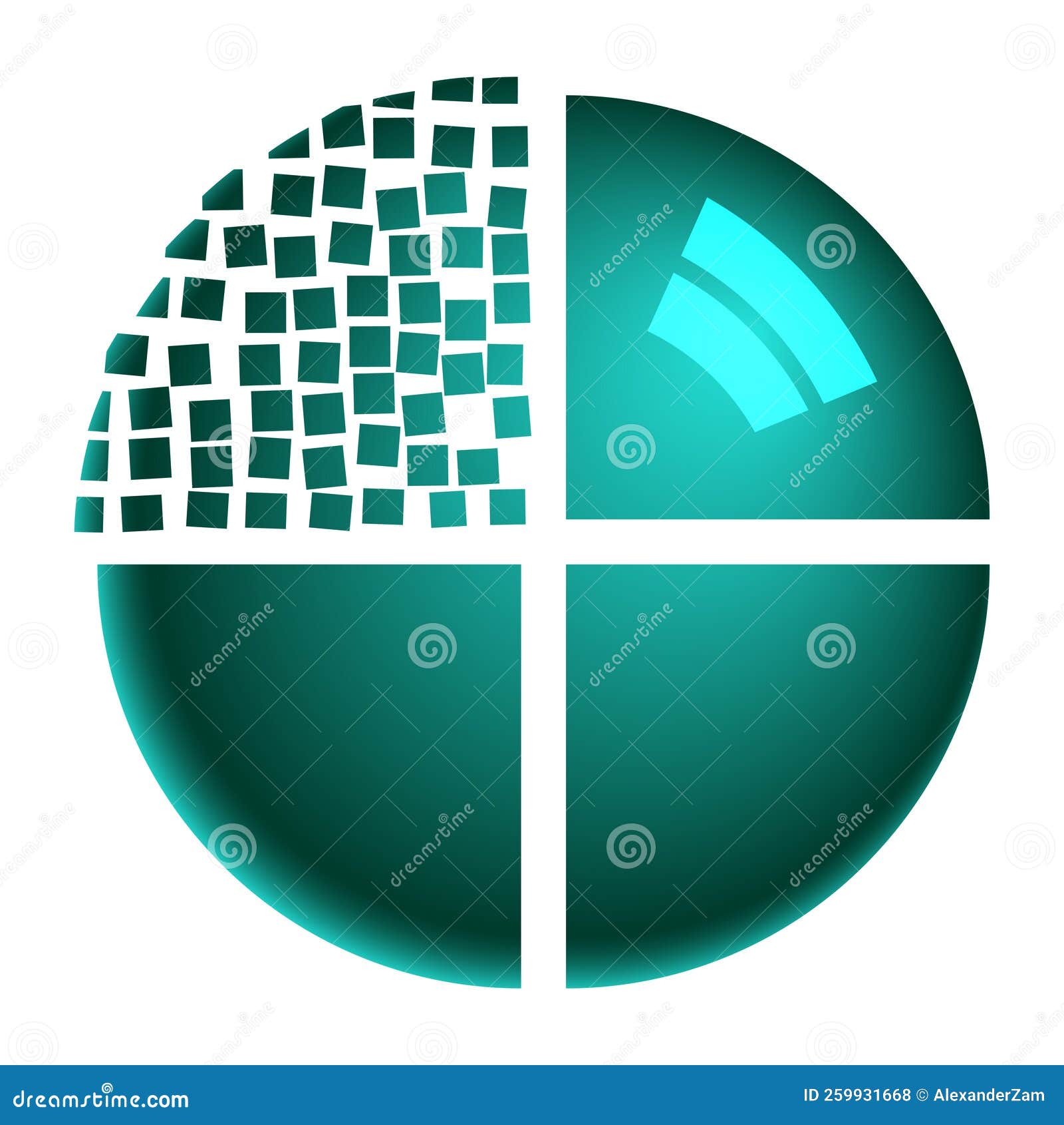 Abstract broken ball stock vector. Illustration of vector - 259931668