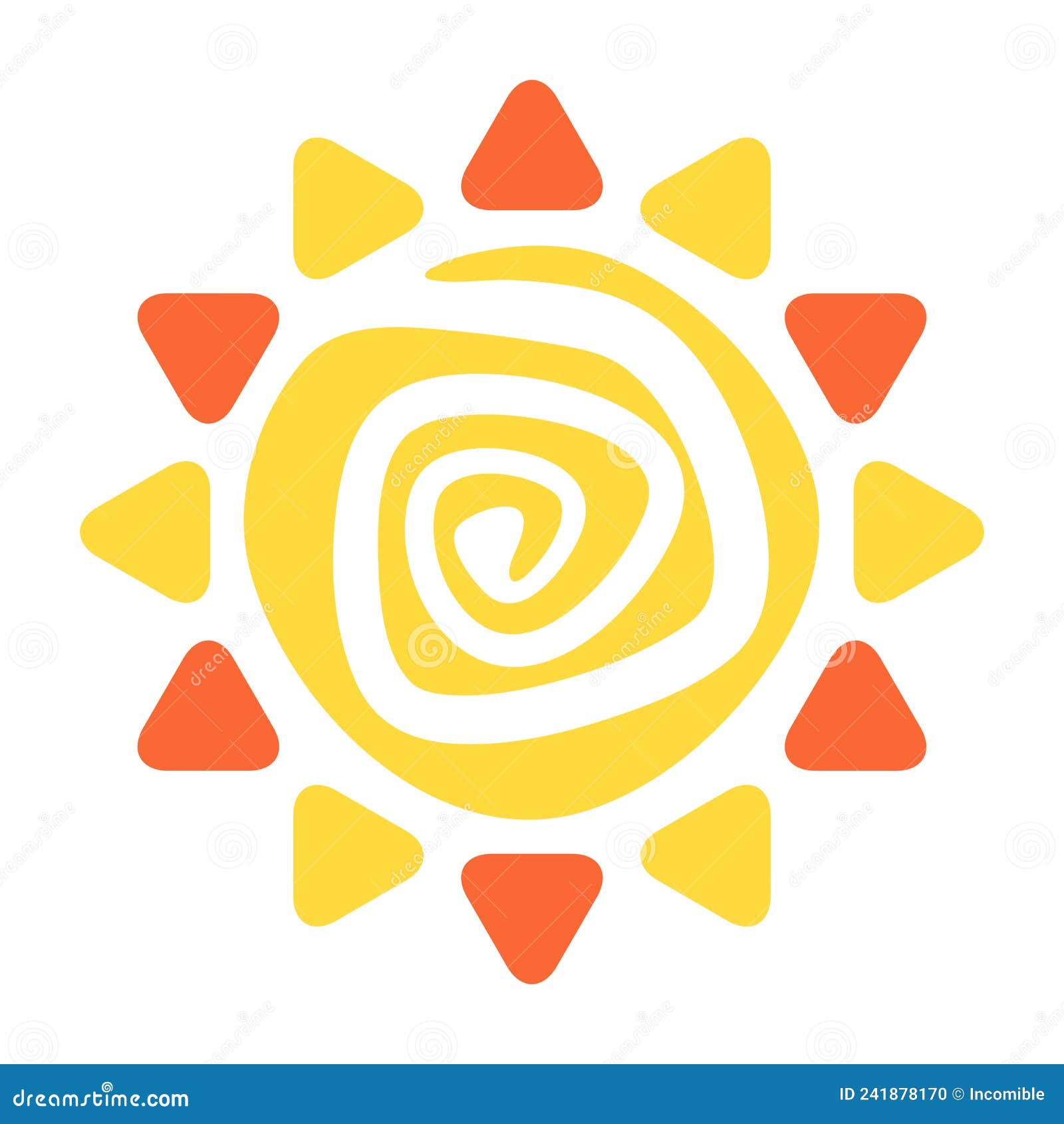 Illustration of Abstract Decorative Sun. Summer Symbol Stock Vector ...
