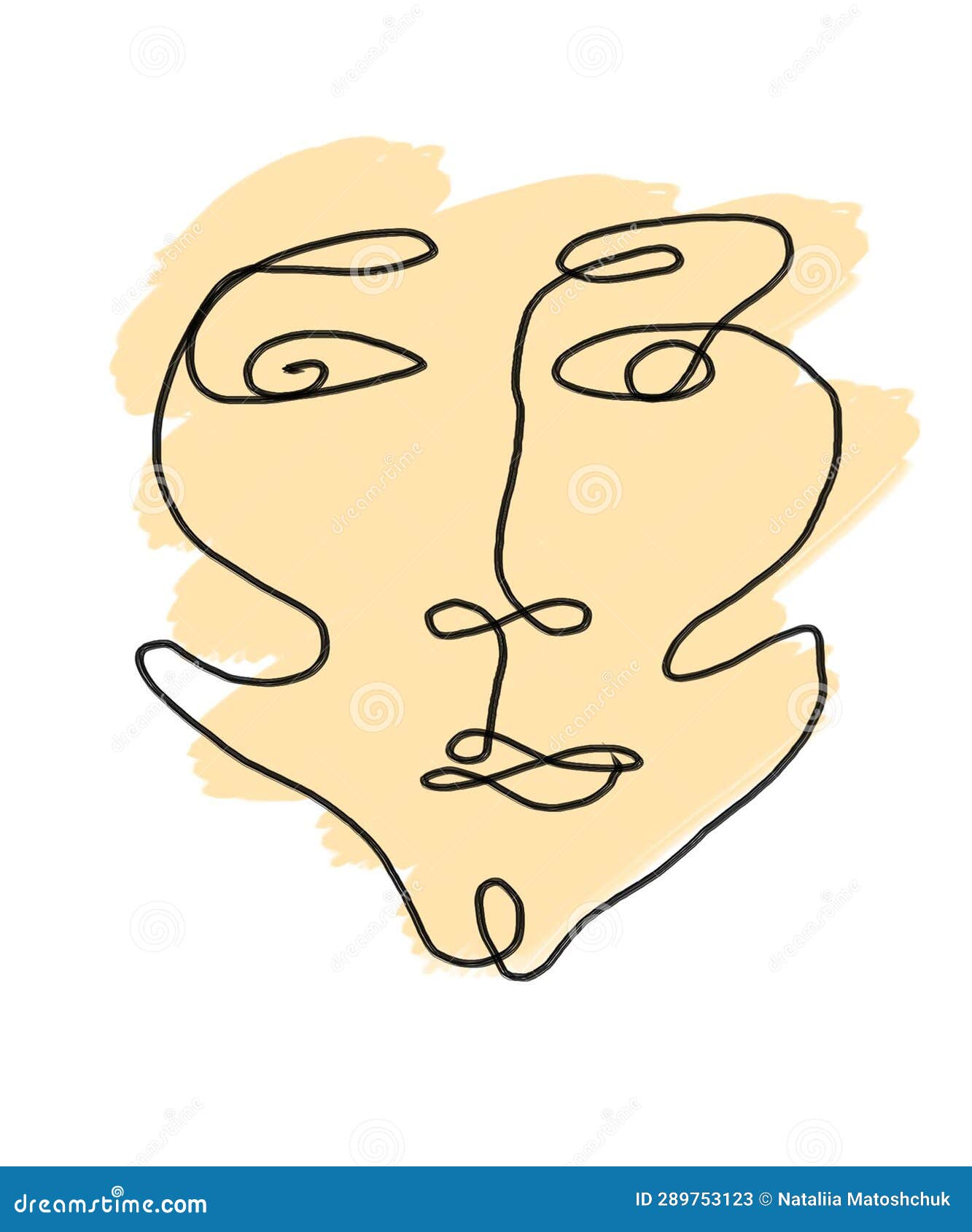 Illustration of Abstract Face in Color. Stock Illustration ...