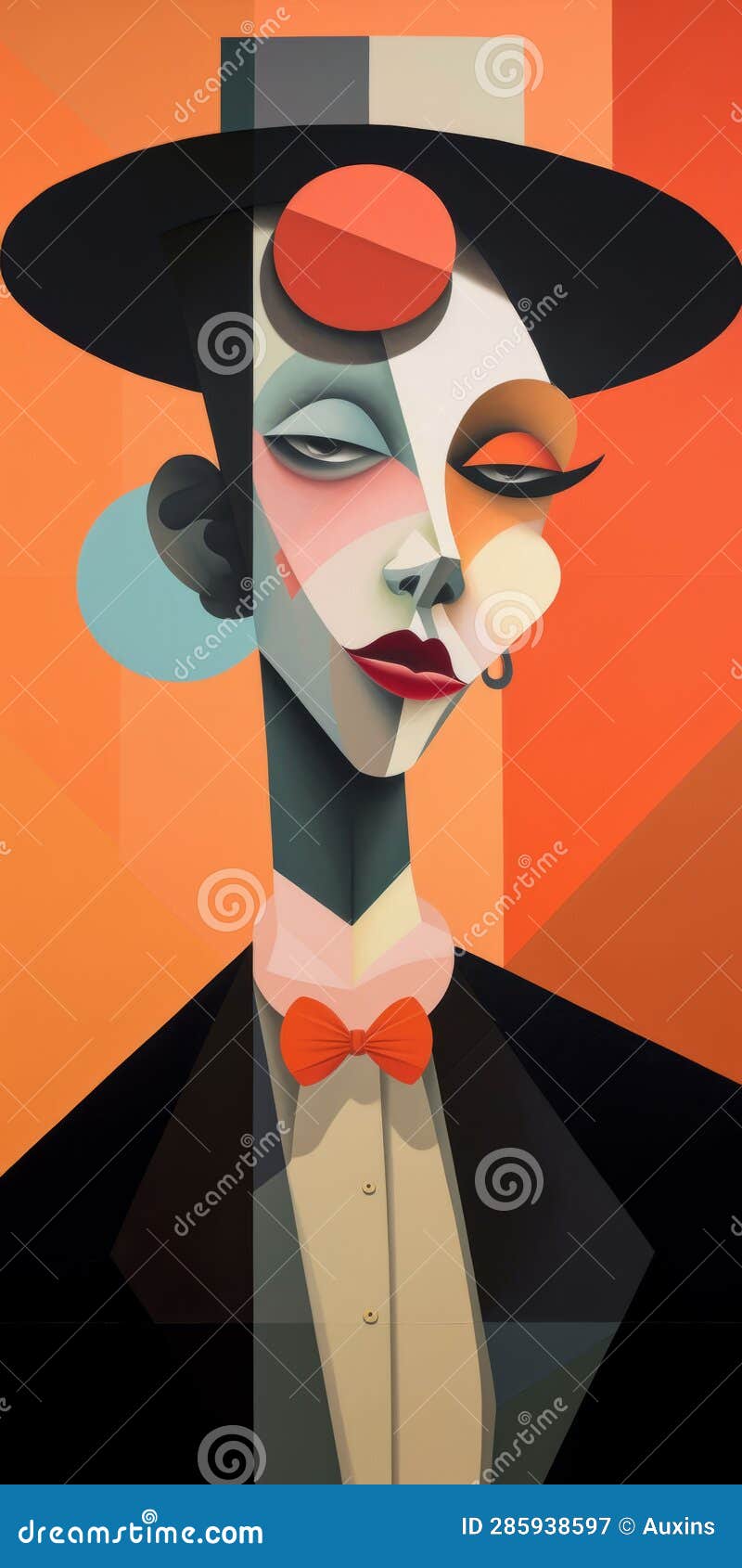 Illustration Abstract Of Face And Portrait By Fine Art Style Created