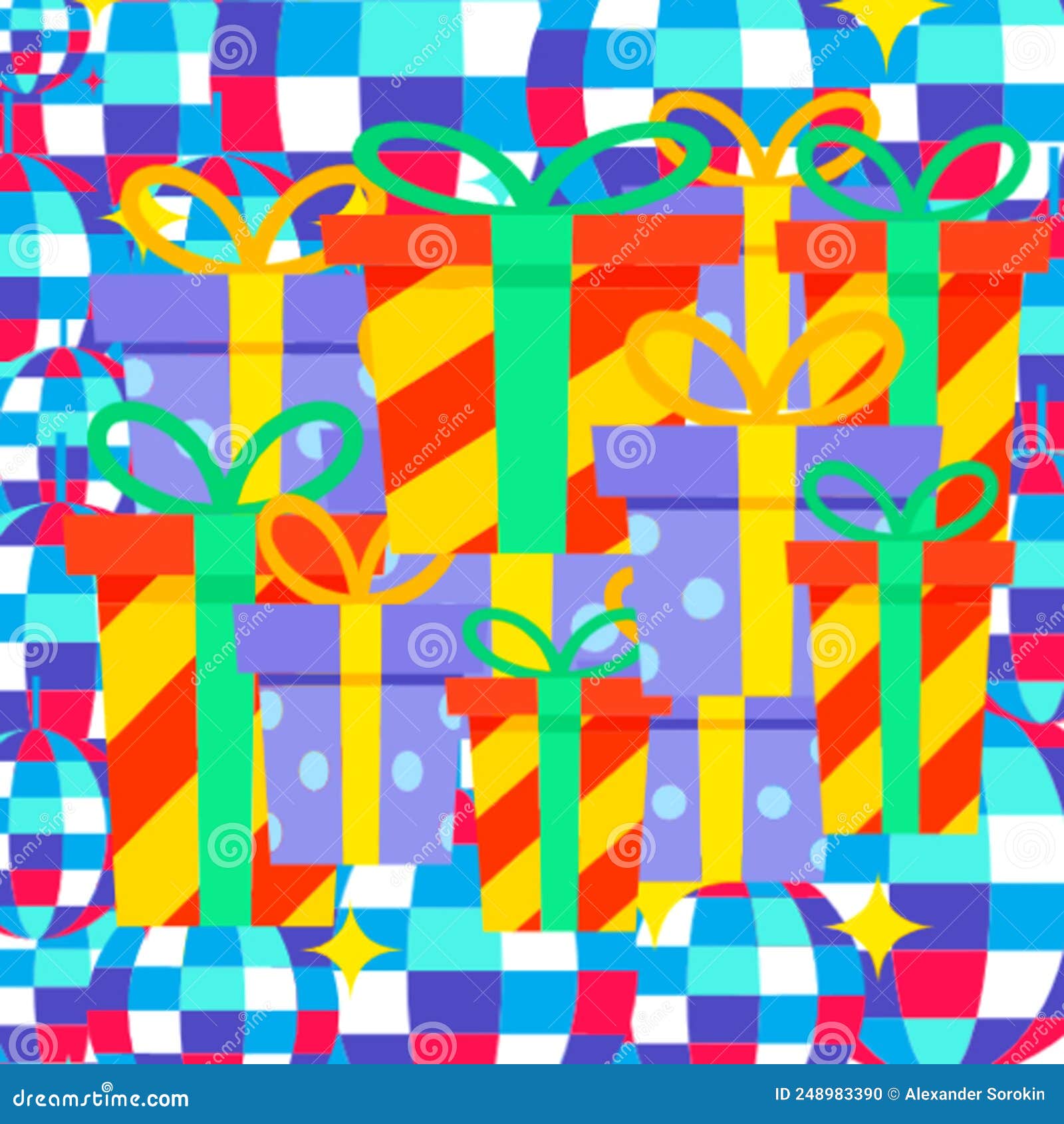 Illustration - Abstract Figures of Different Colors in Different ...