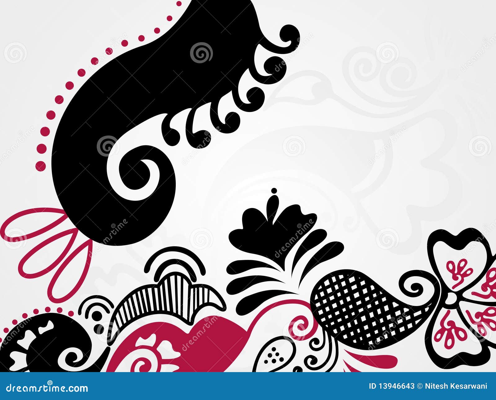 Illustration of Abstract Floral Silhouette Stock Vector - Illustration ...