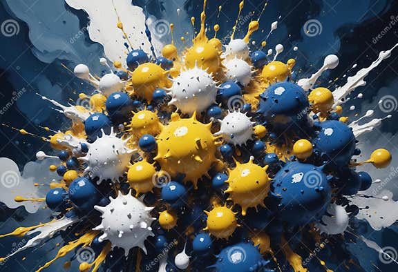 Illustration of Abstract Futuristic Dense Multicolored Blobs Stock ...