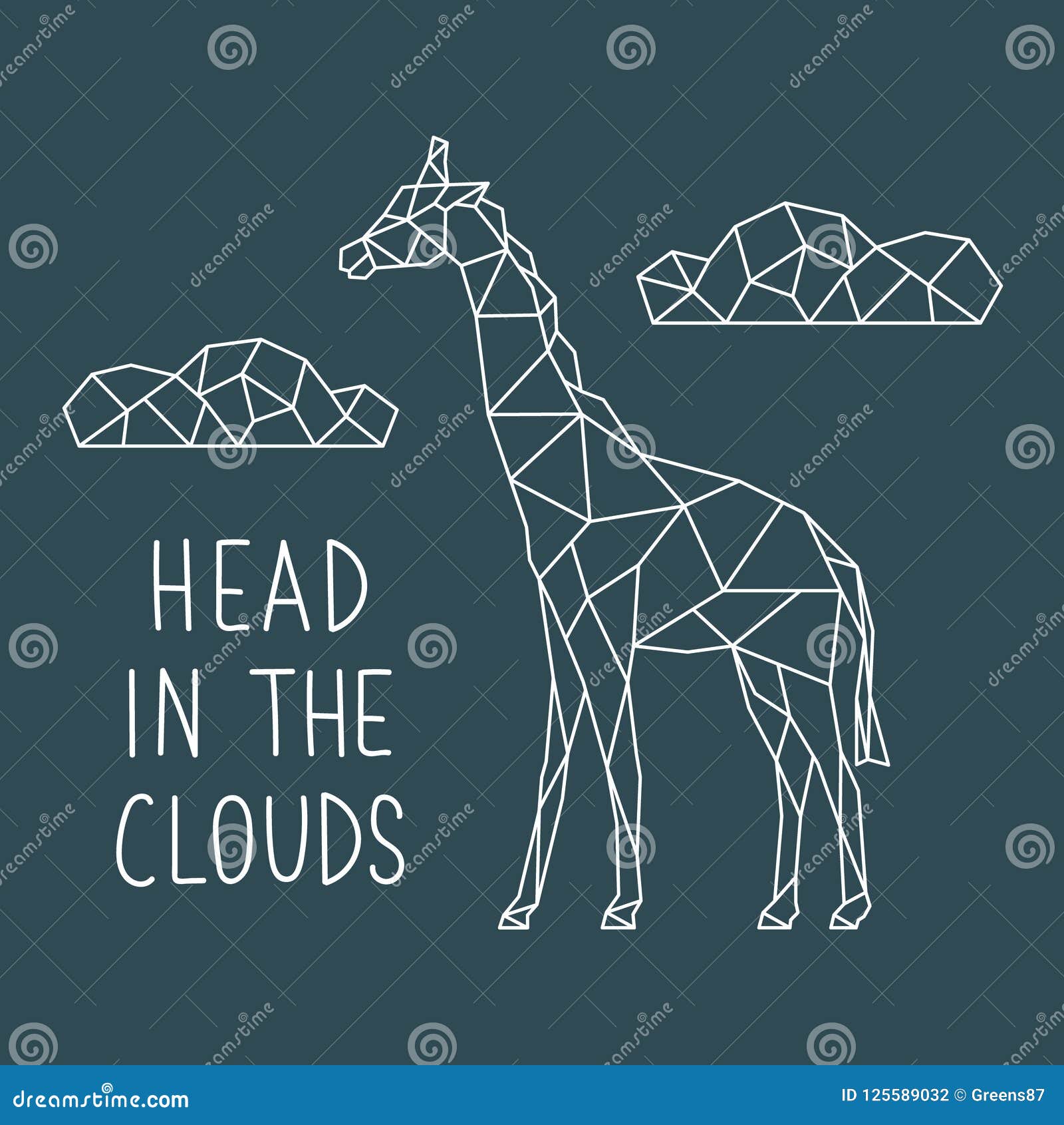 Illustration of Abstract Geometric Giraffe with Letting: Head in the ...