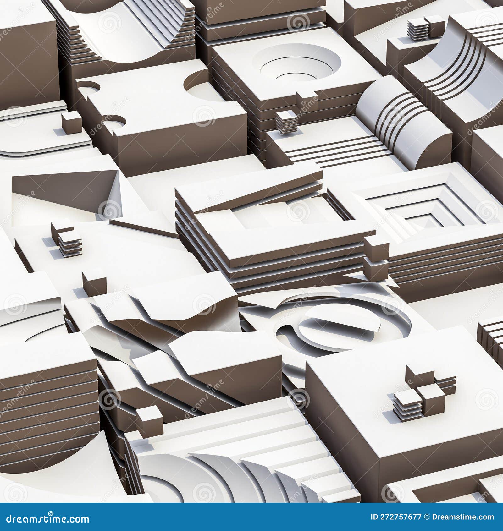 Illustration of Abstract Geometric Solid Forms Stock Illustration ...