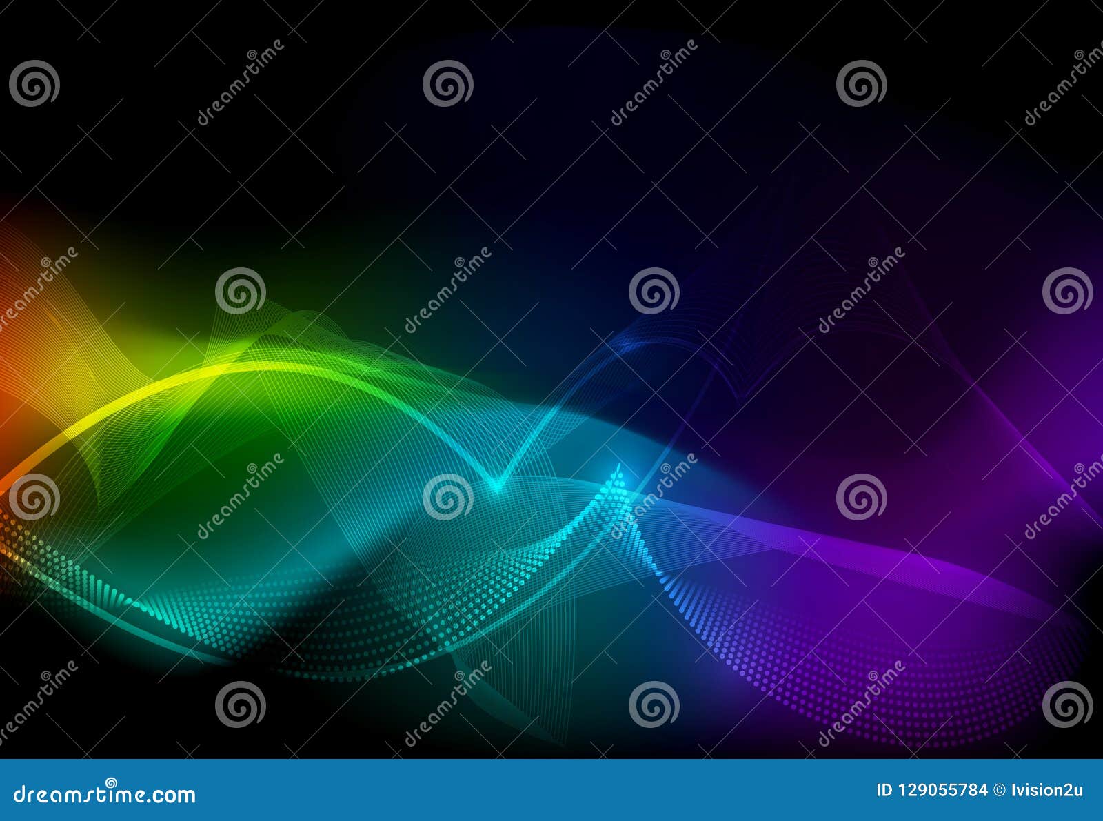 Illustration Abstract Glowing, Neon Light Effect, Wave Line, Wavy ...