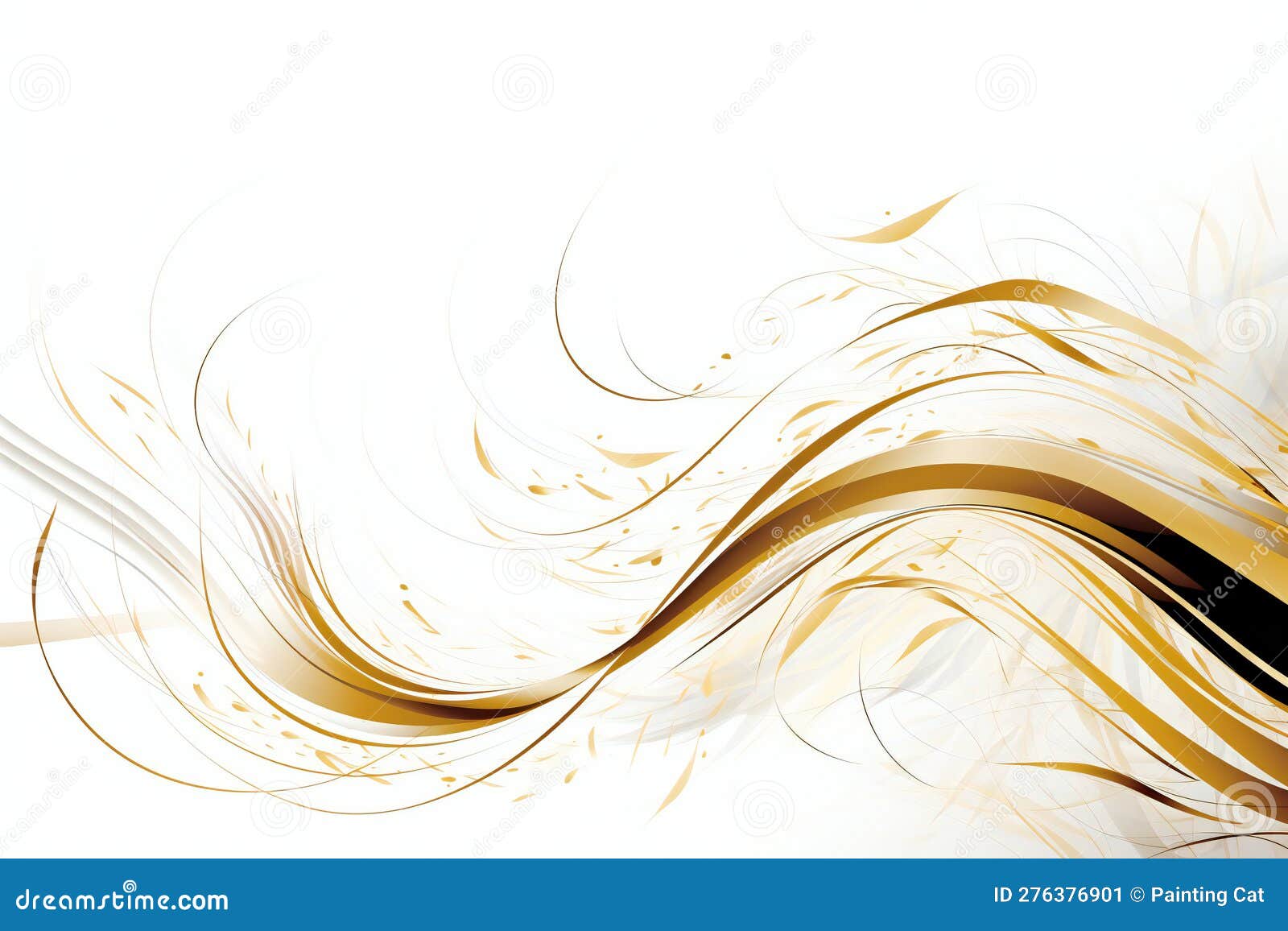 Abstract Gold Wave on White Background, Illustration for Your Design ...
